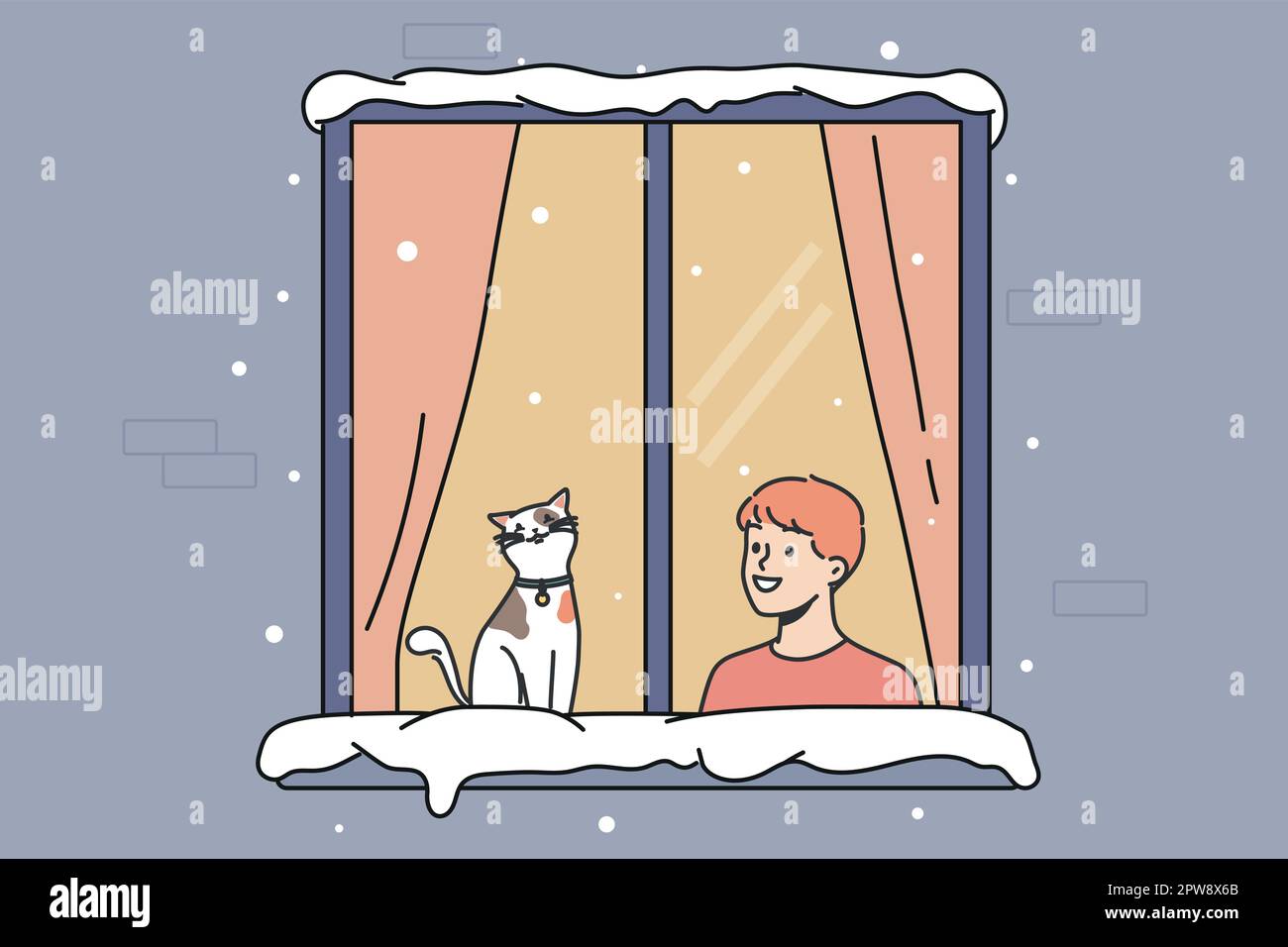 Warm windowsill Stock Vector Images - Alamy
