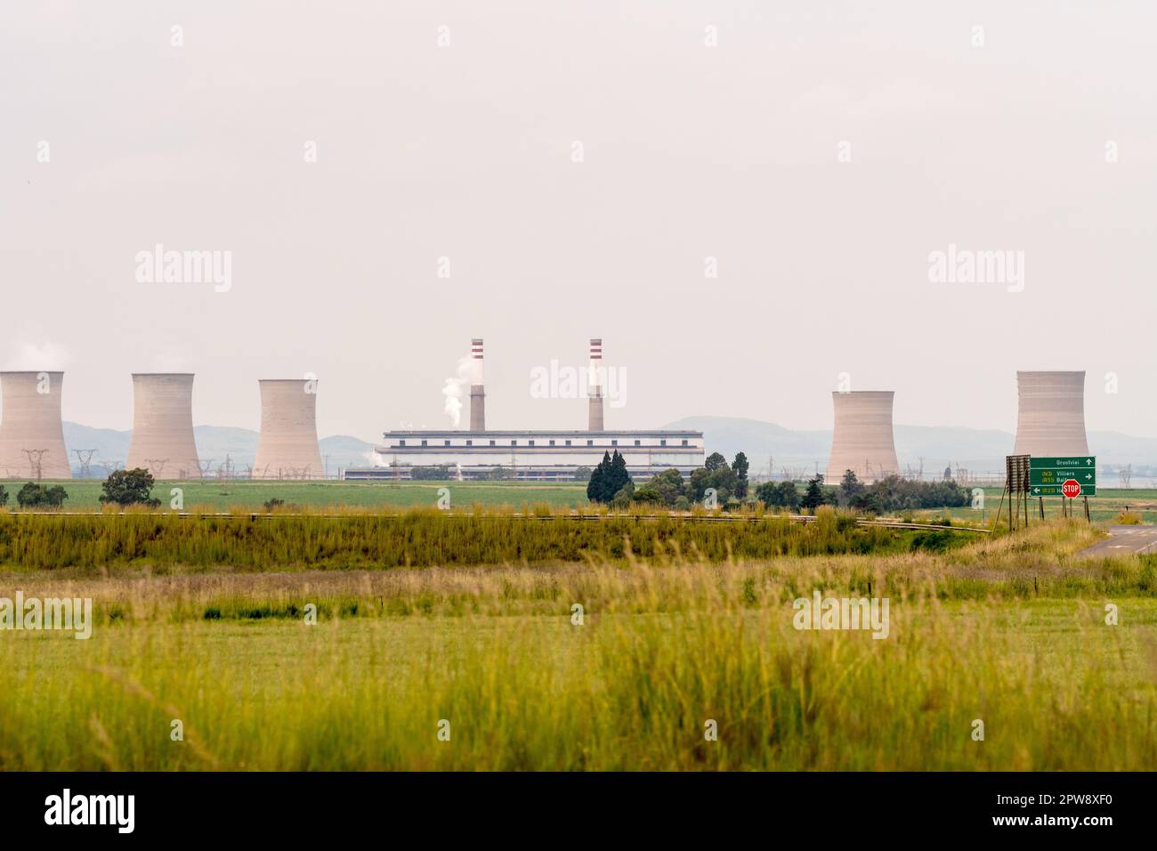 coal fired power station in Grootvlei, Mpumalanga, South Africa concept ...