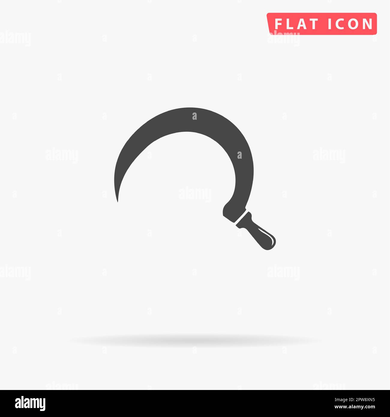 Sickles. Simple flat black symbol with shadow on white background ...