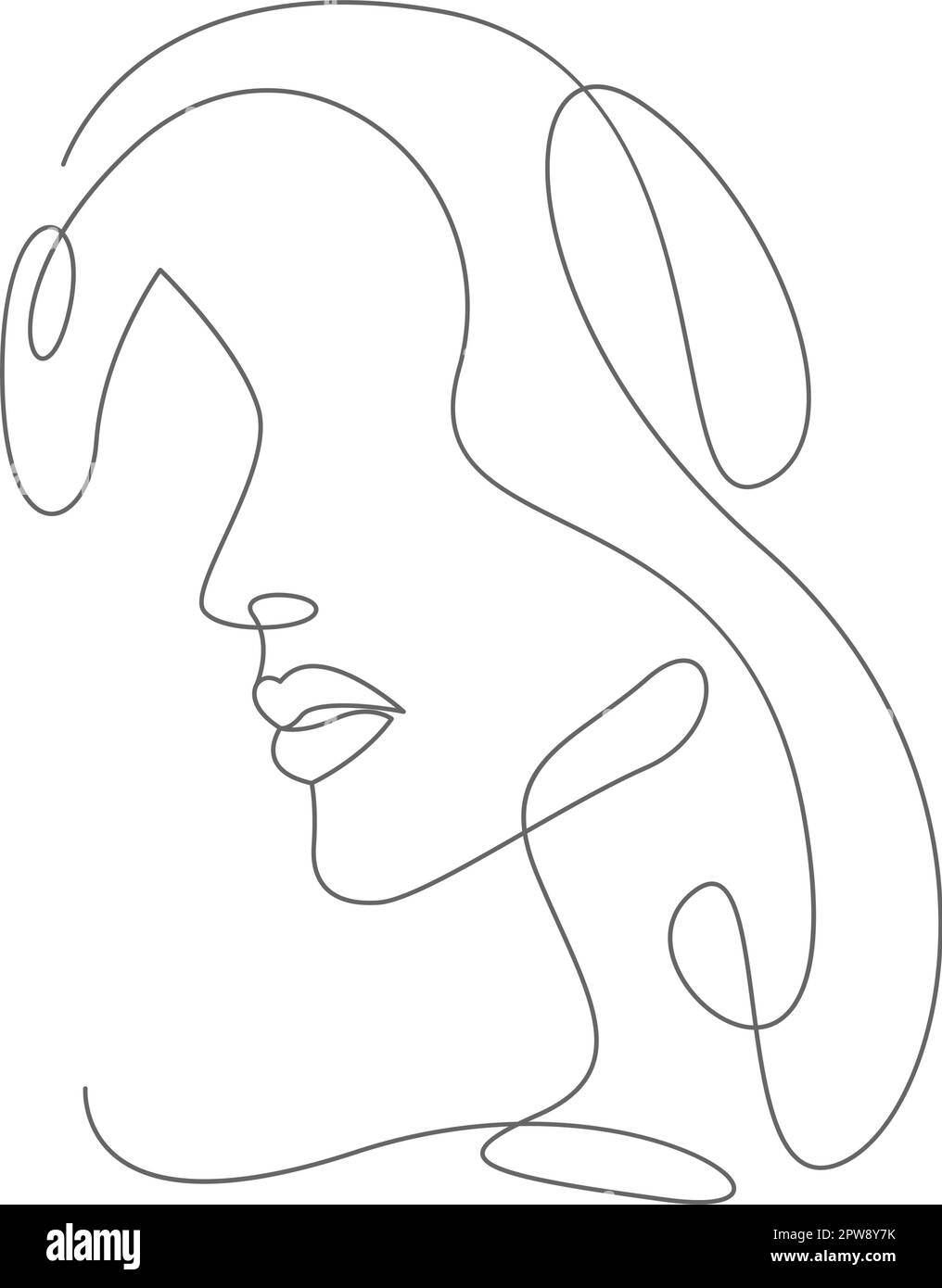 Abstract line art girl Black and White Stock Photos & Images - Alamy