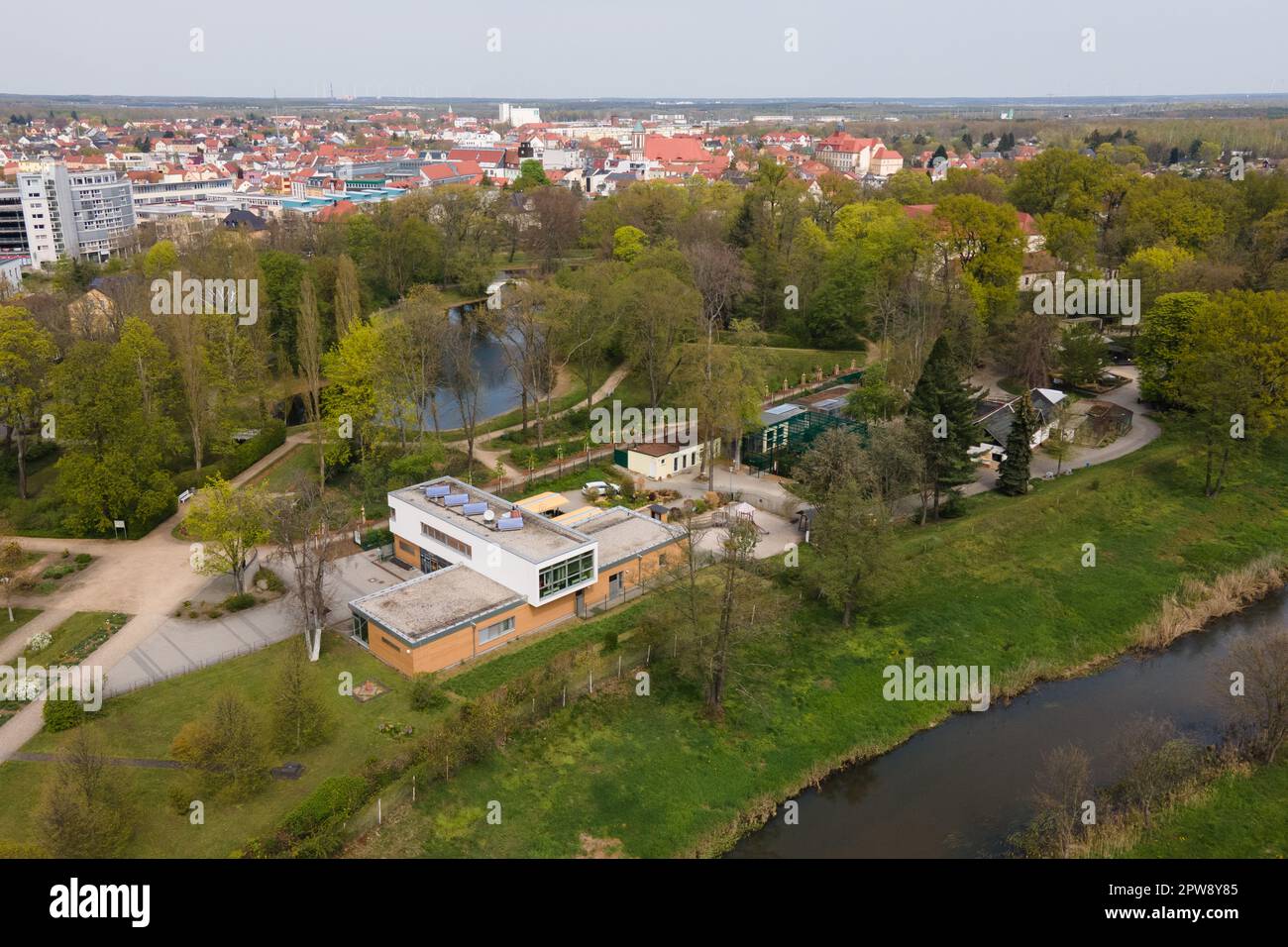 Senftenberg, Germany. 28th Apr, 2023. Overview of the Senftenberg Zoo ...