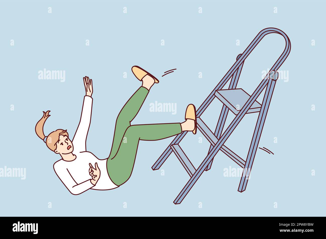 Broken ladder woman Stock Vector Images - Alamy