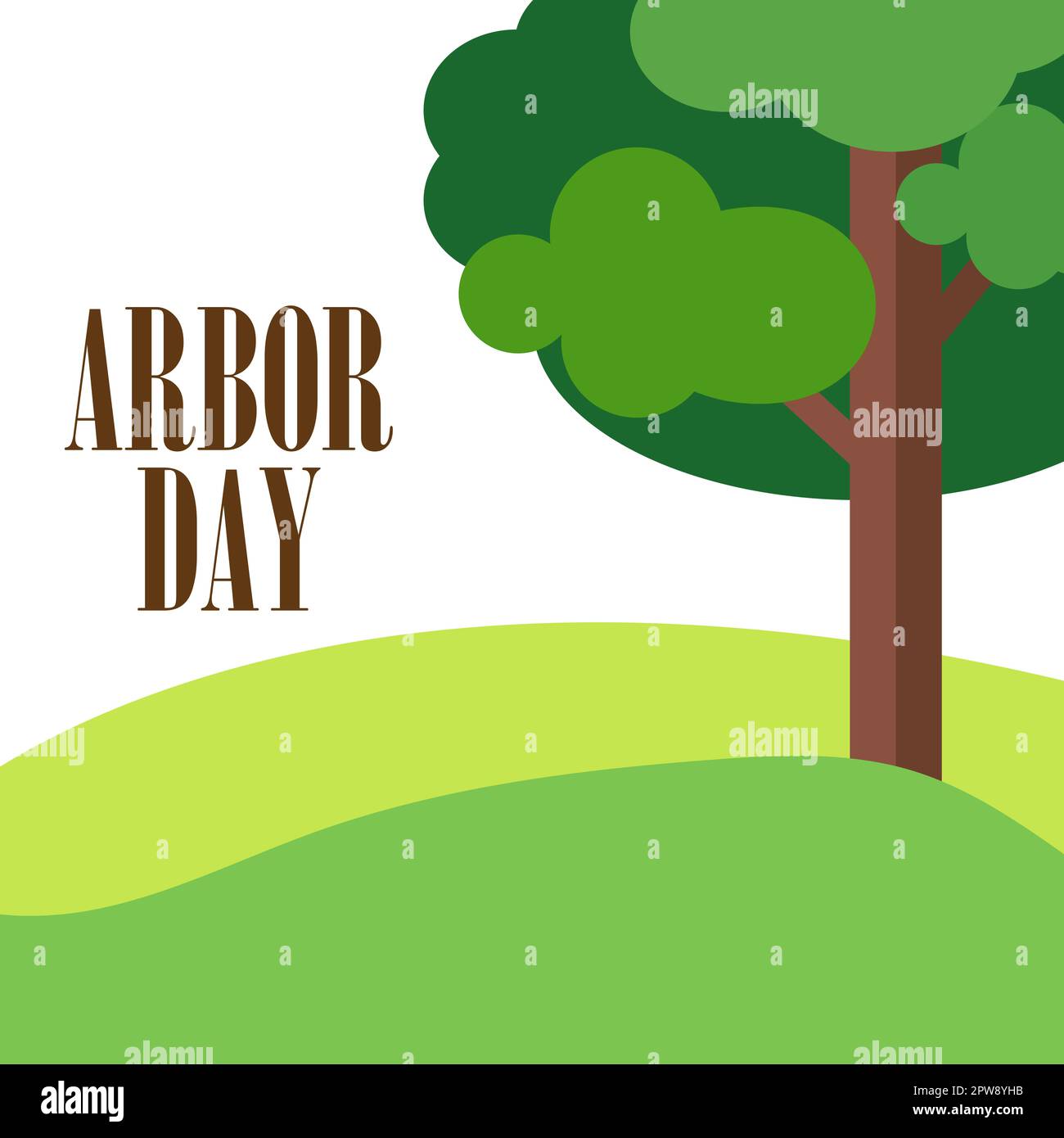 Vector illustration of a Background for Arbor Day Stock Photo - Alamy