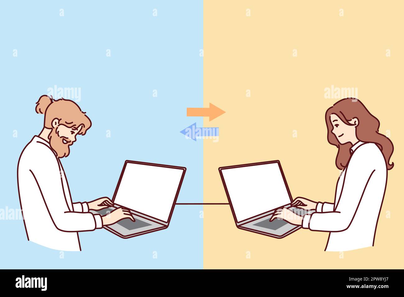 Team working remotely laptops hi-res stock photography and images - Alamy