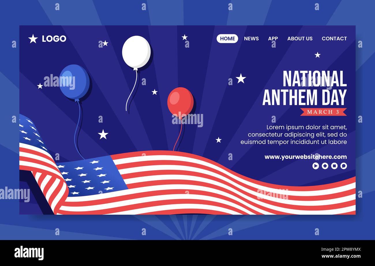 National Anthem Day Social Media Landing Page with United States of ...