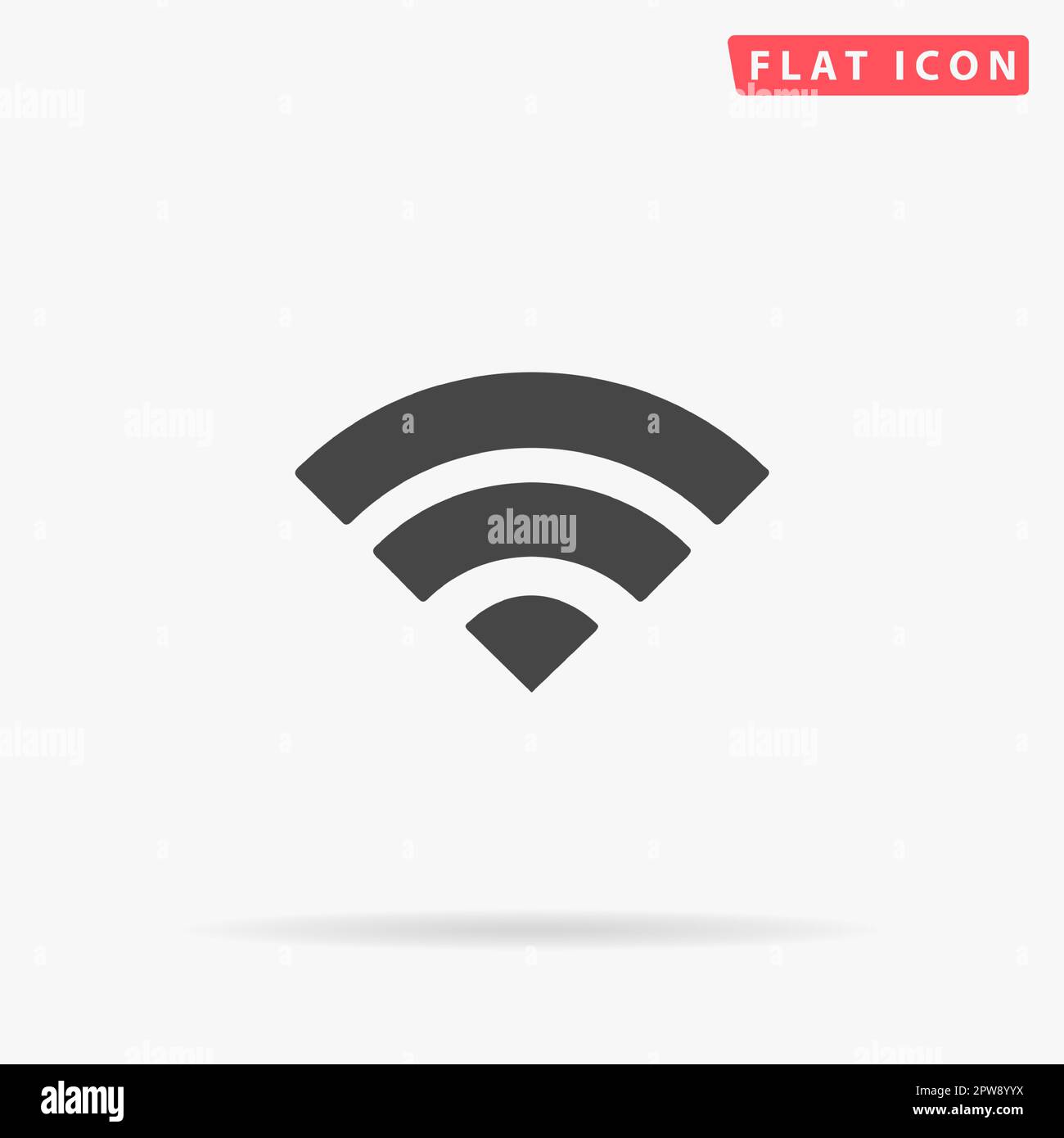 Simple RSS. Simple flat black symbol with shadow on white background ...