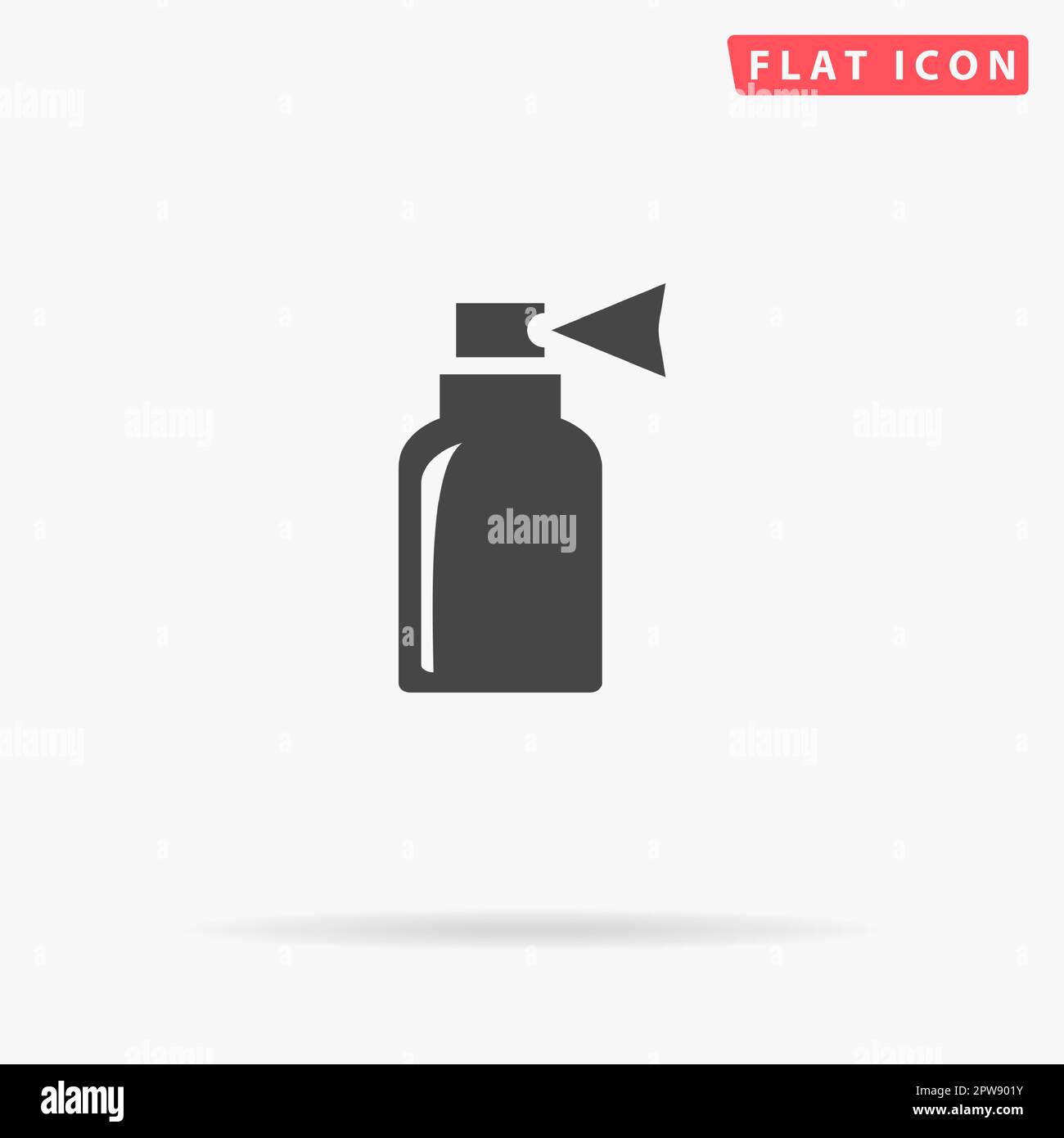 Spray. Simple flat black symbol with shadow on white background. Vector ...