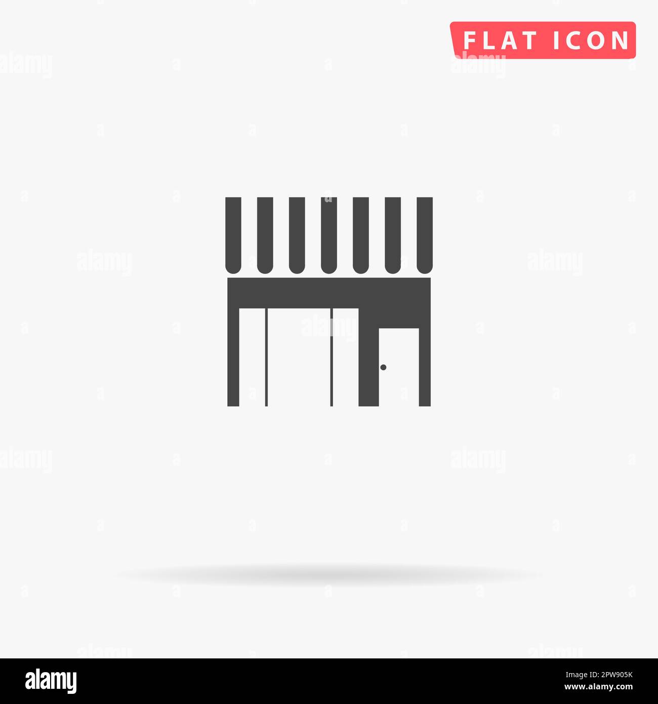 Store shop. Simple flat black symbol with shadow on white background ...