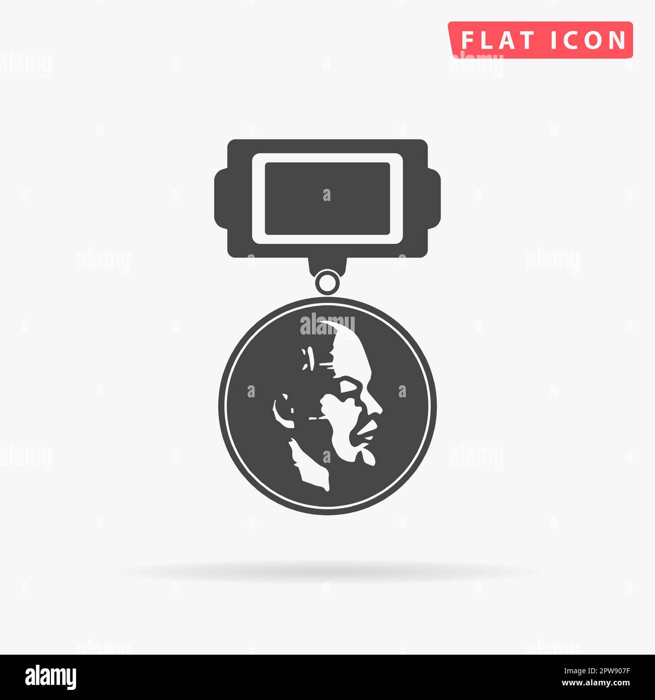 Soviet military Lenin order. Simple flat black symbol with shadow on ...