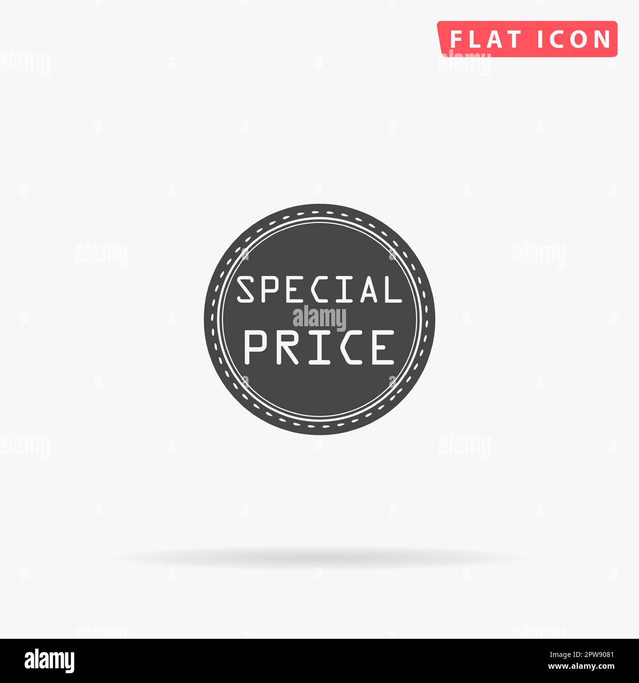 Special Badge, Label or Sticker. Simple flat black symbol with shadow ...