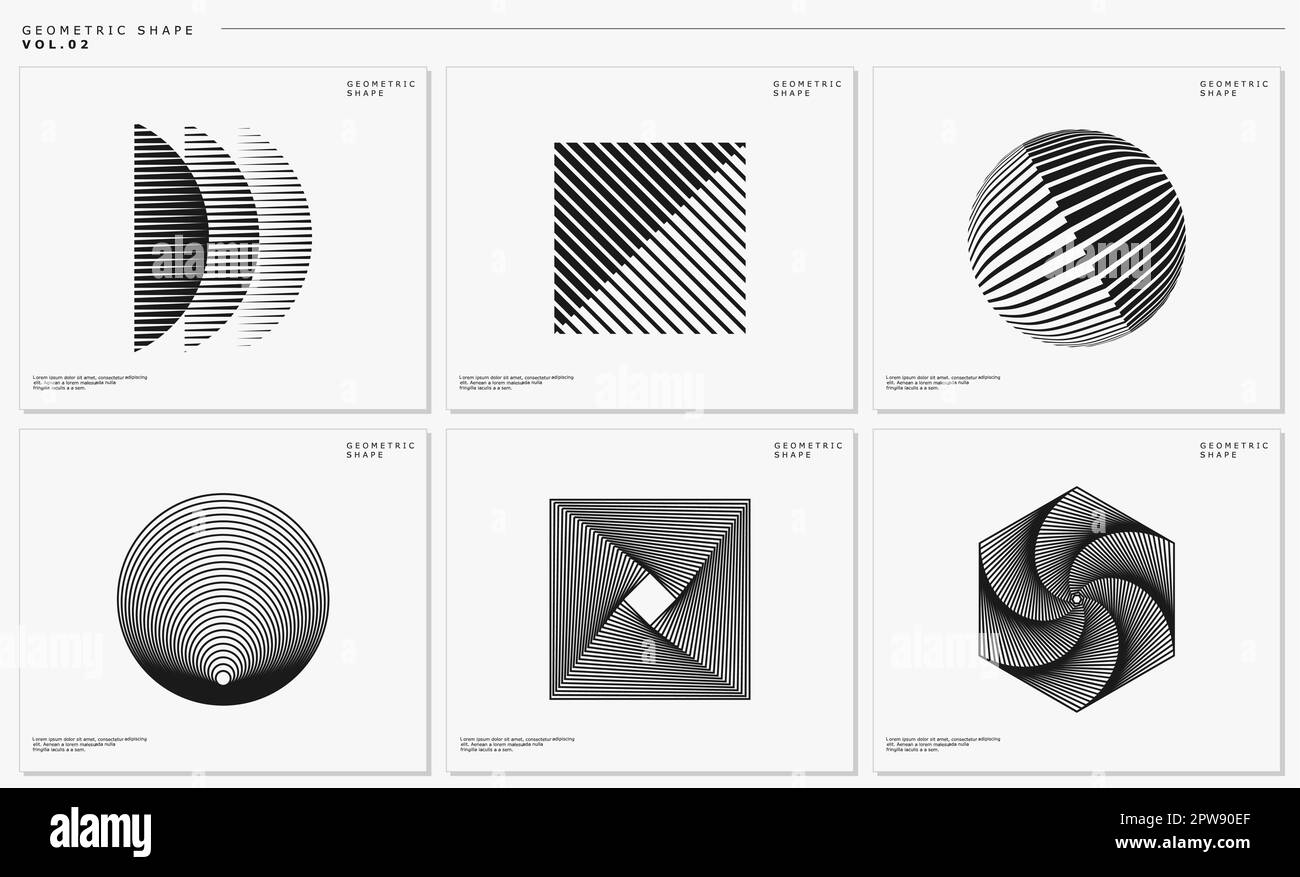 Digital abstract blend lines logo design graphic. Basic shape vector ...