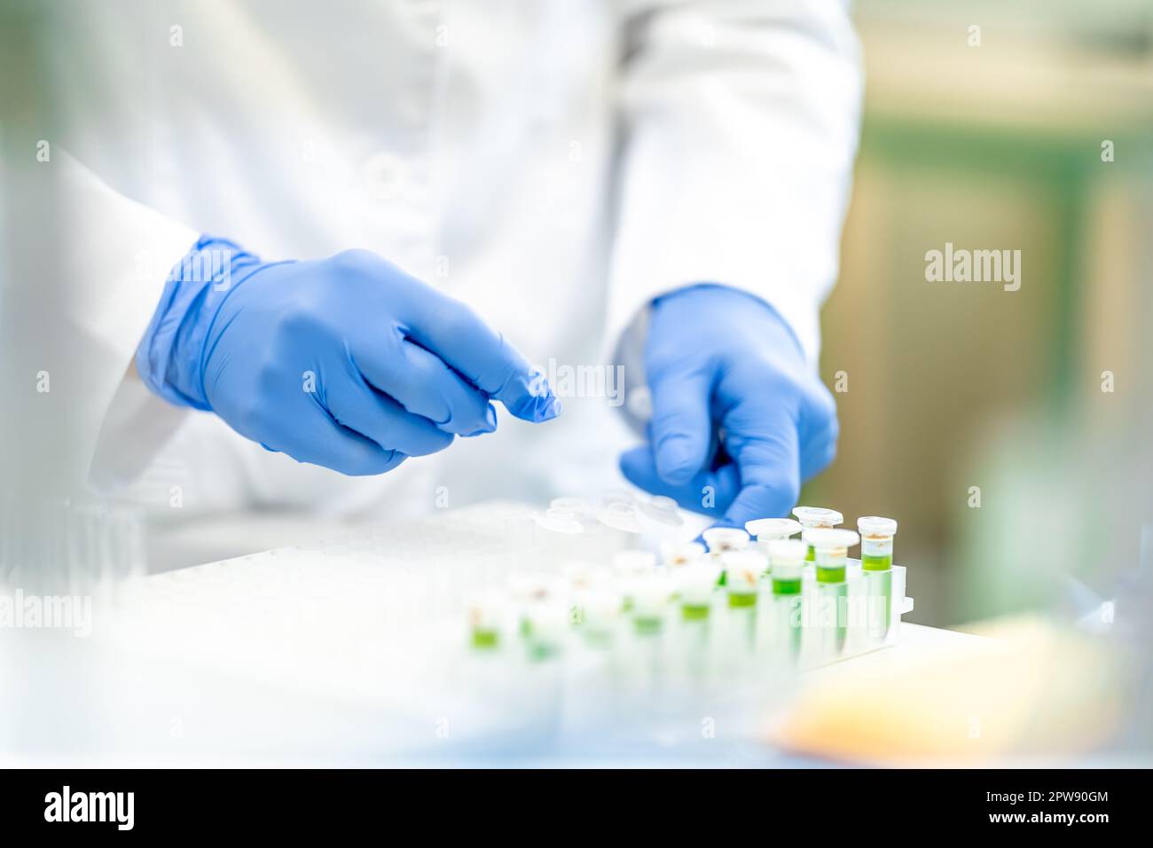 experimental research of chemical substances in a scientific laboratory ...