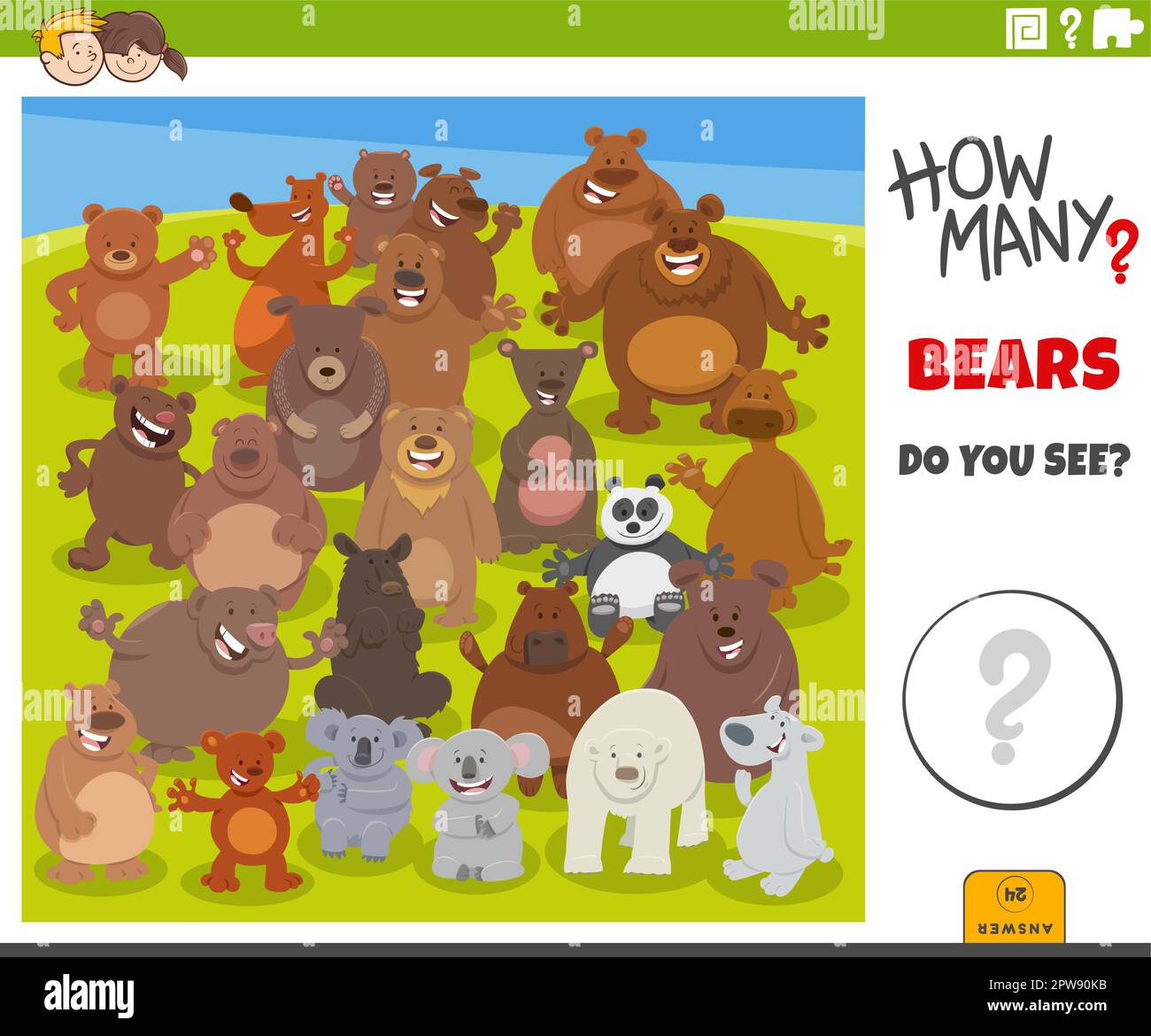 counting cartoon bears animals educational game Stock Vector Image ...