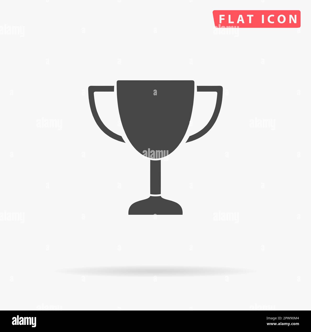Trophy. Simple flat black symbol with shadow on white background ...