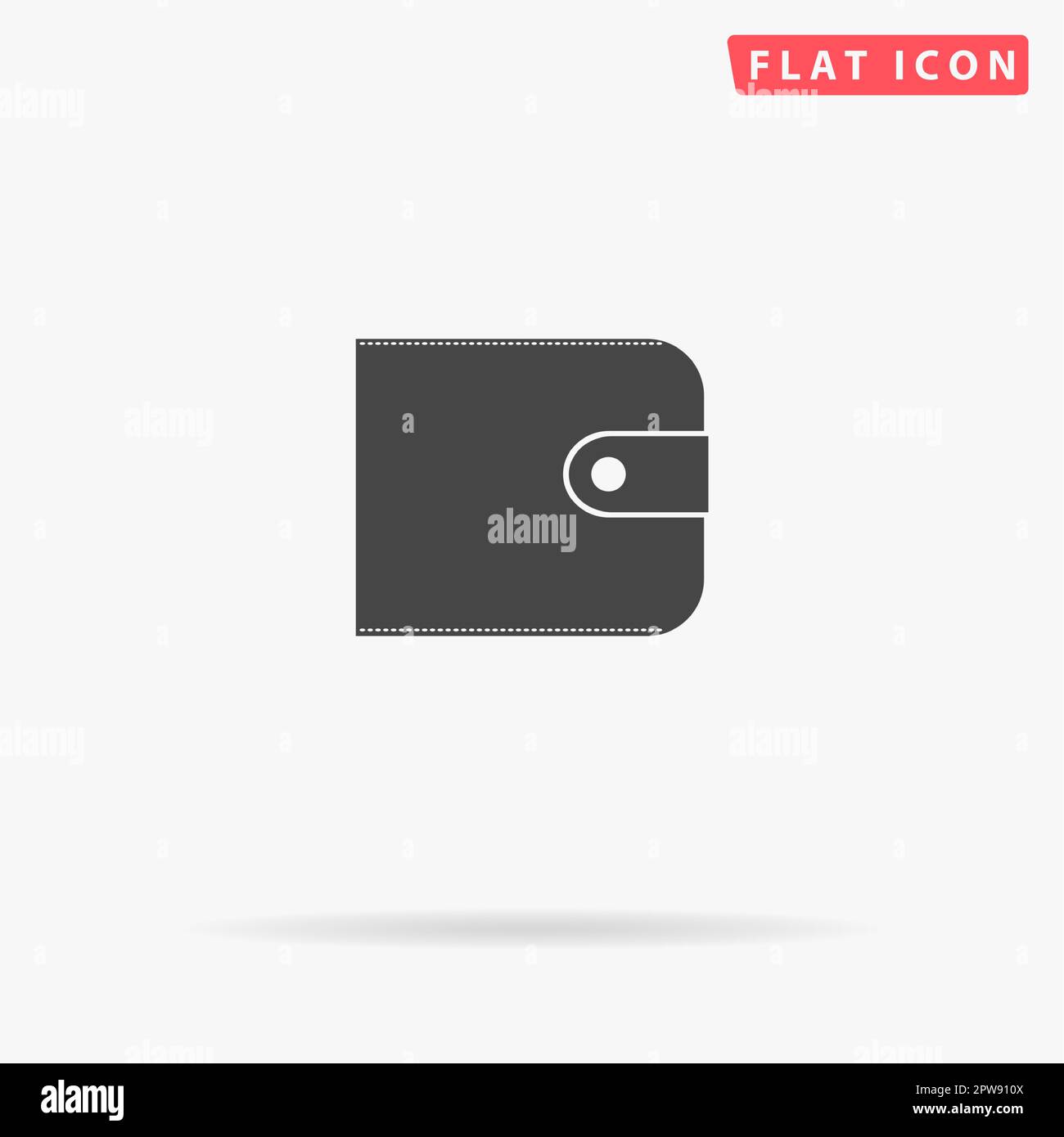 Wallet. Simple flat black symbol with shadow on white background ...