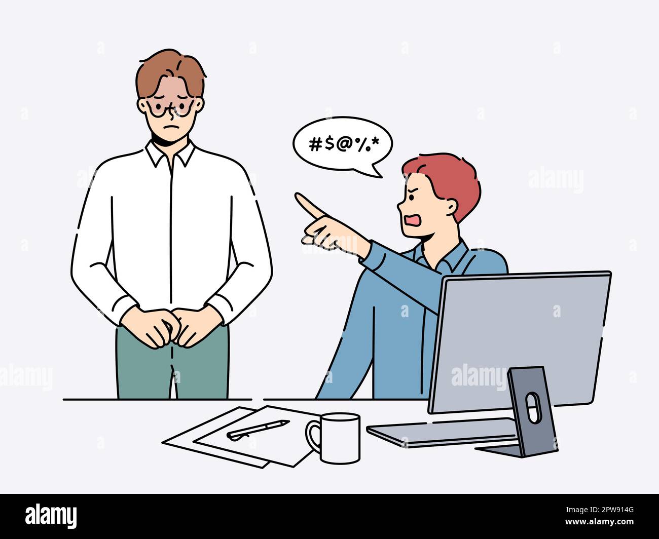 Employee scream Stock Vector Images - Alamy