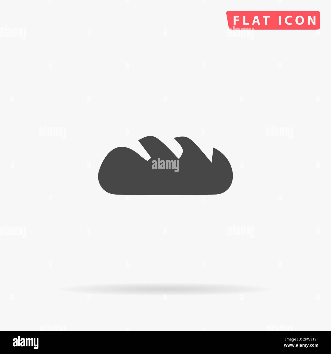 Bread bakery. Simple flat black symbol with shadow on white background ...