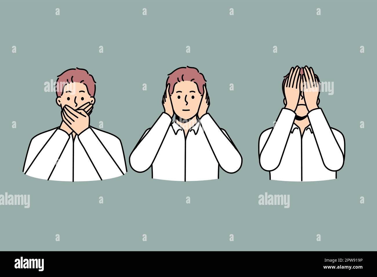 Young adult man cover face Stock Vector Images - Alamy