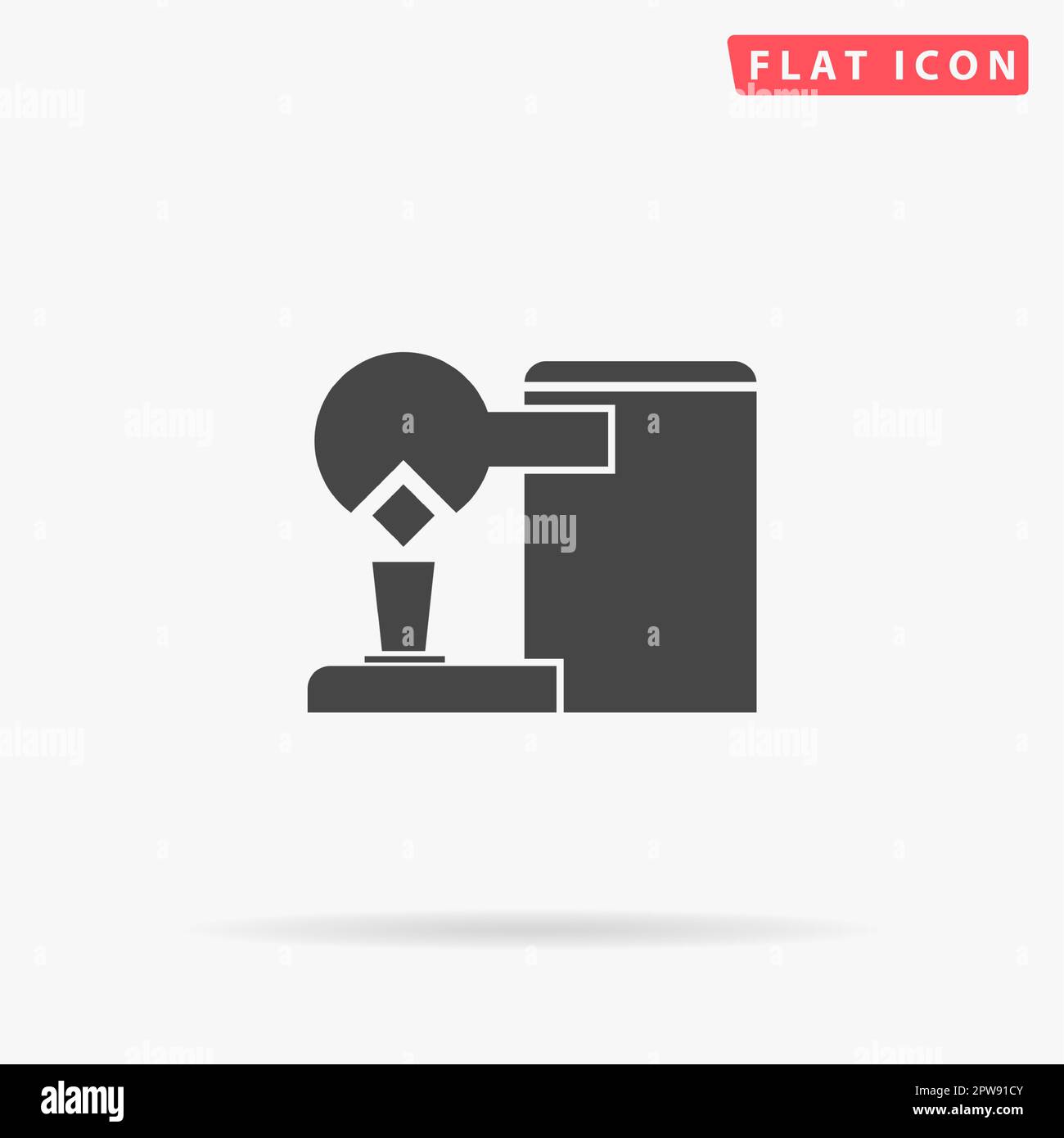 Coffee maker. Simple flat black symbol with shadow on white background ...