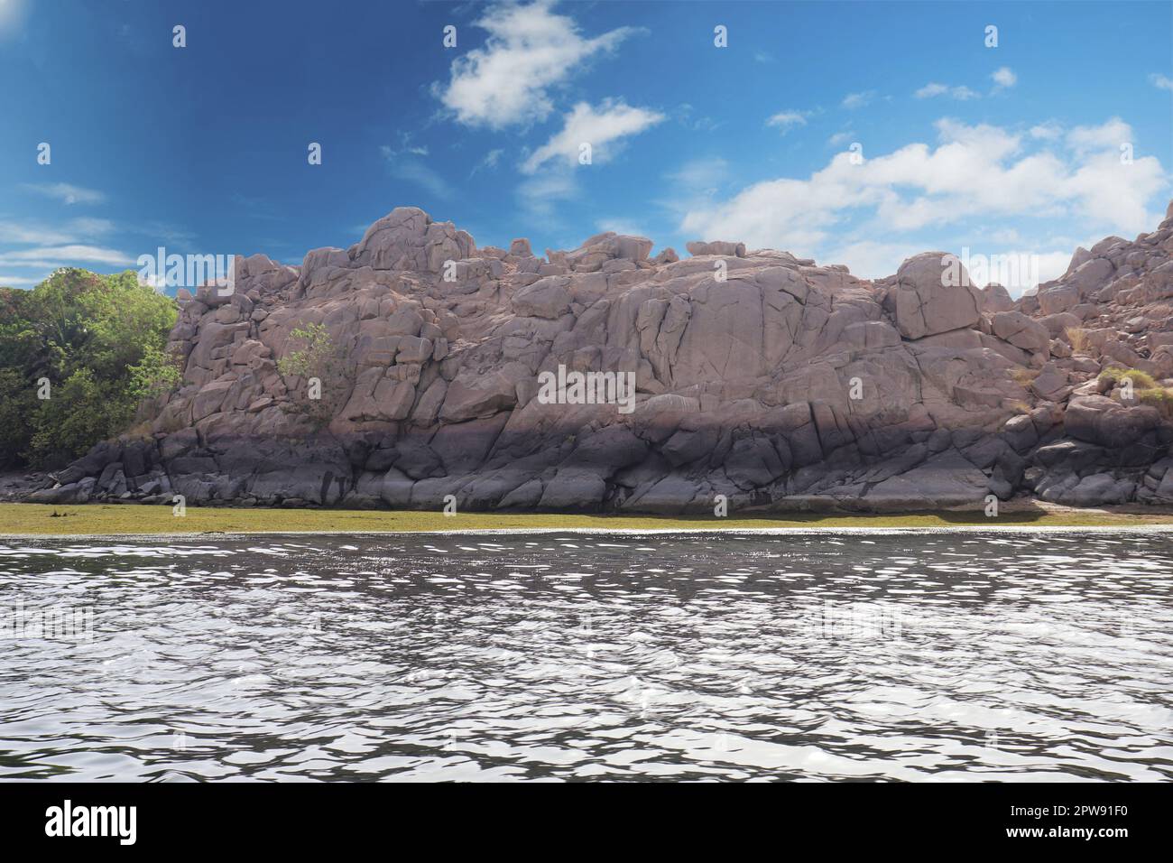 beautiful landscape on the river nile and nubian mountains Stock Photo ...