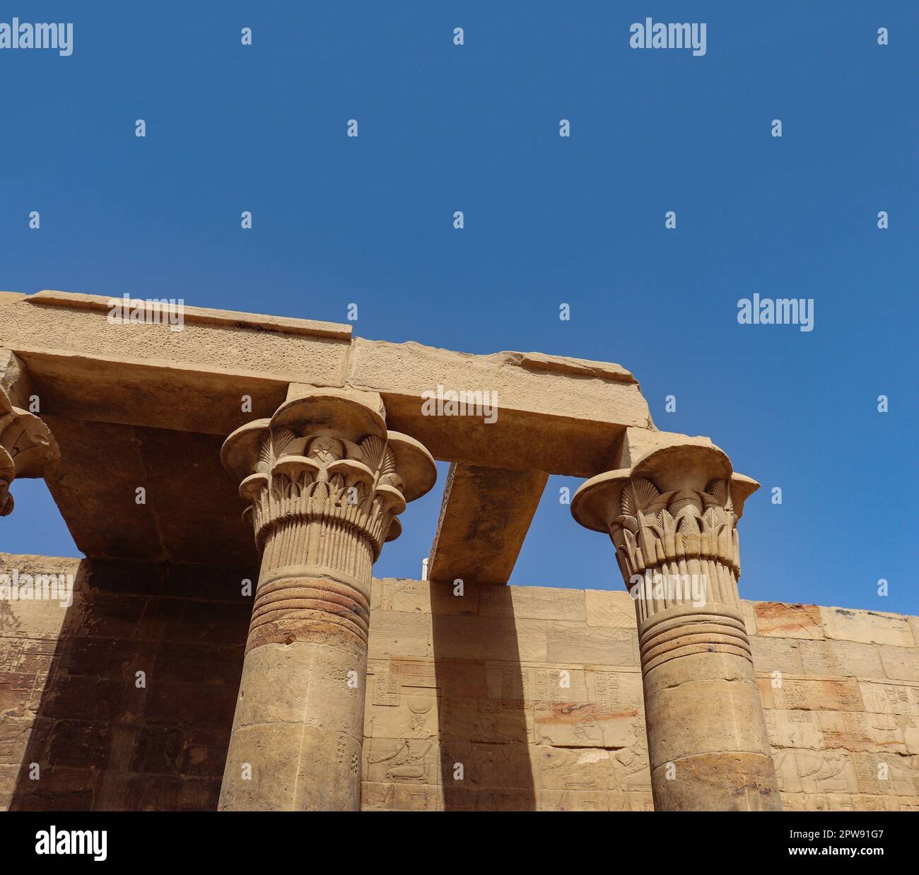 Ancient egyptian temple of Isis (Philae temple) in Aswan, Egypt Stock ...