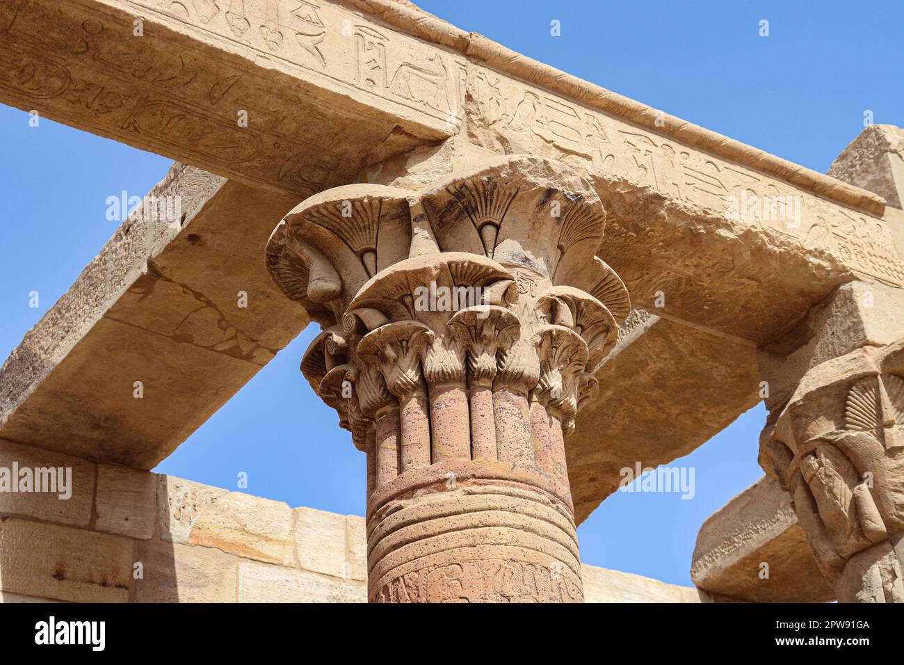 Ancient egyptian temple of Isis (Philae temple) in Aswan, Egypt Stock ...