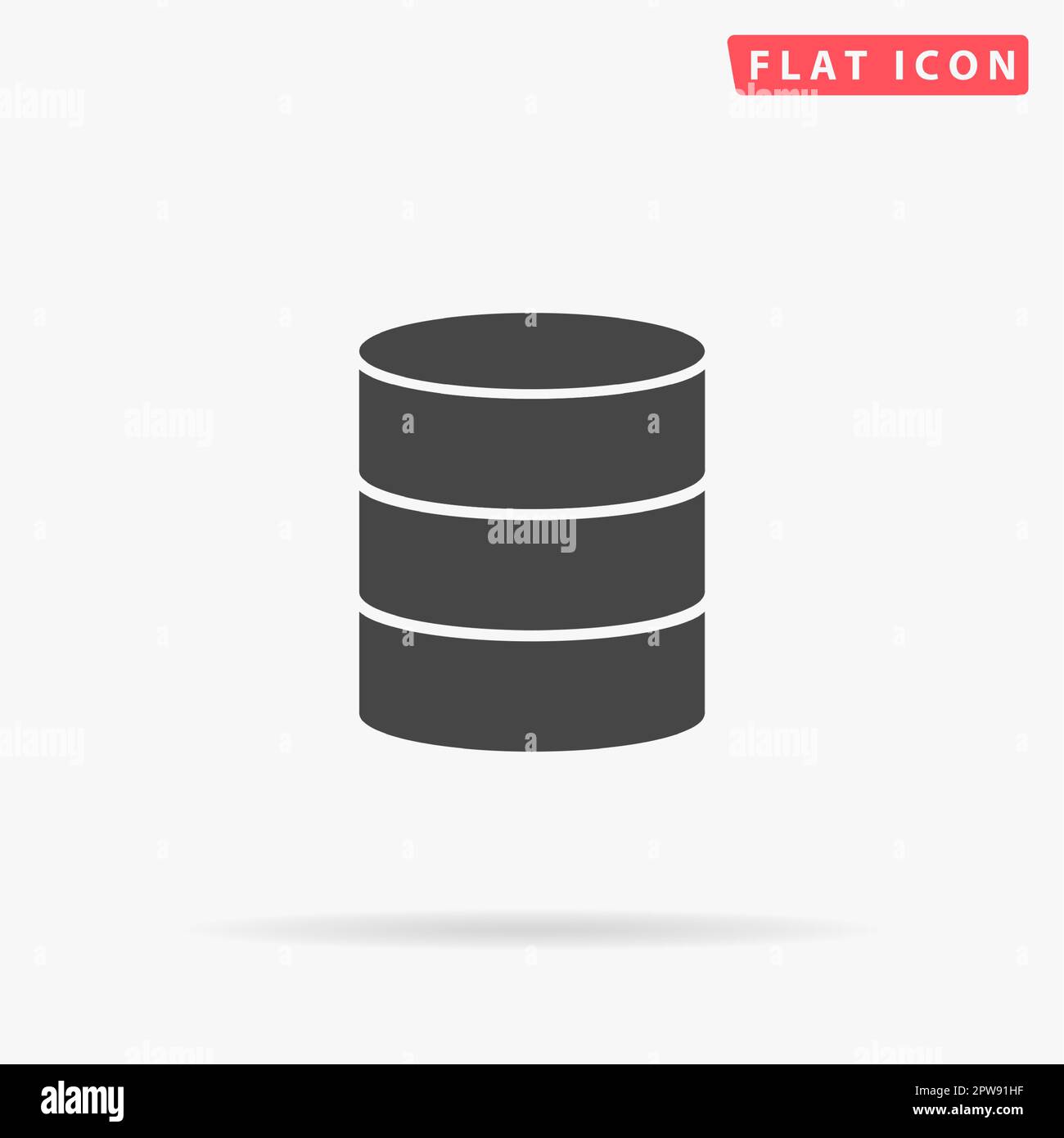 Database. Simple flat black symbol with shadow on white background ...