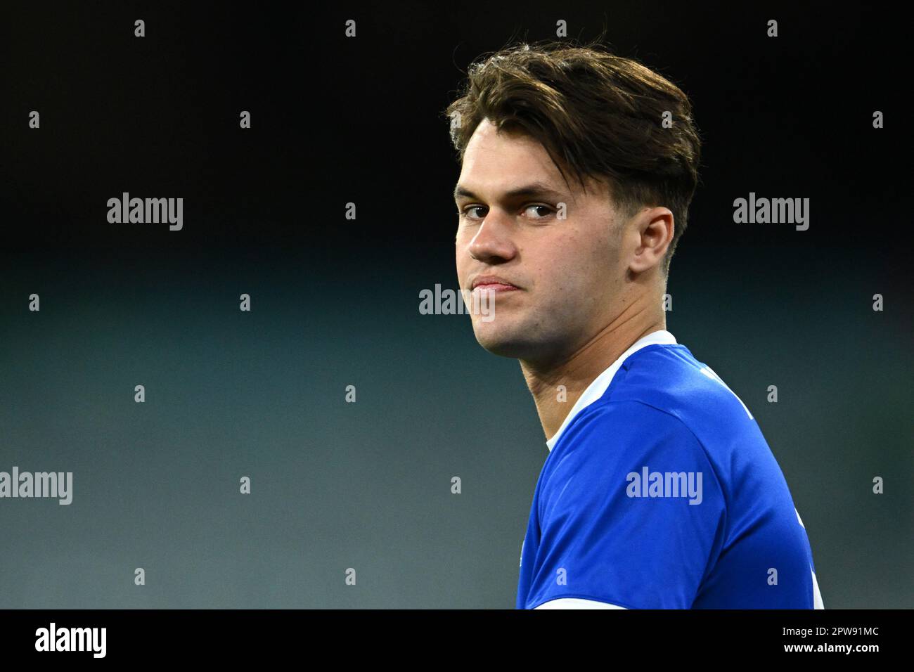 Curtis Taylor of North Melbourne warms up during the AFL Round 7 match ...