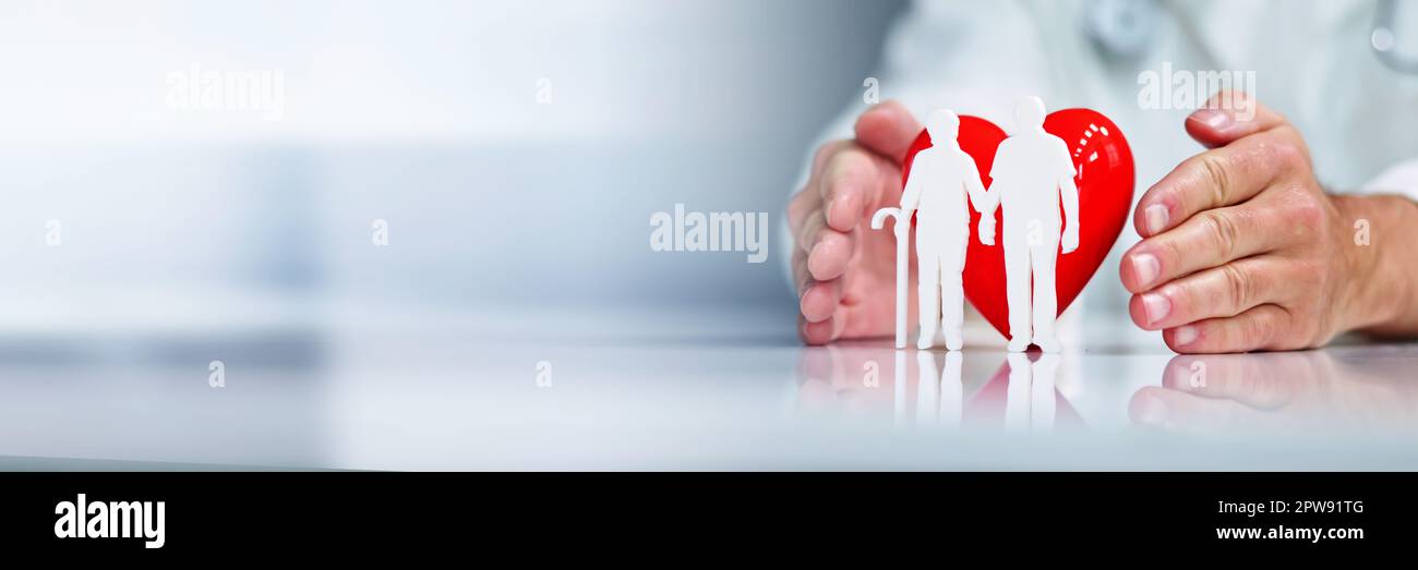 Health And Life Insurance. Heart Protected By Doctor Stock Photo - Alamy
