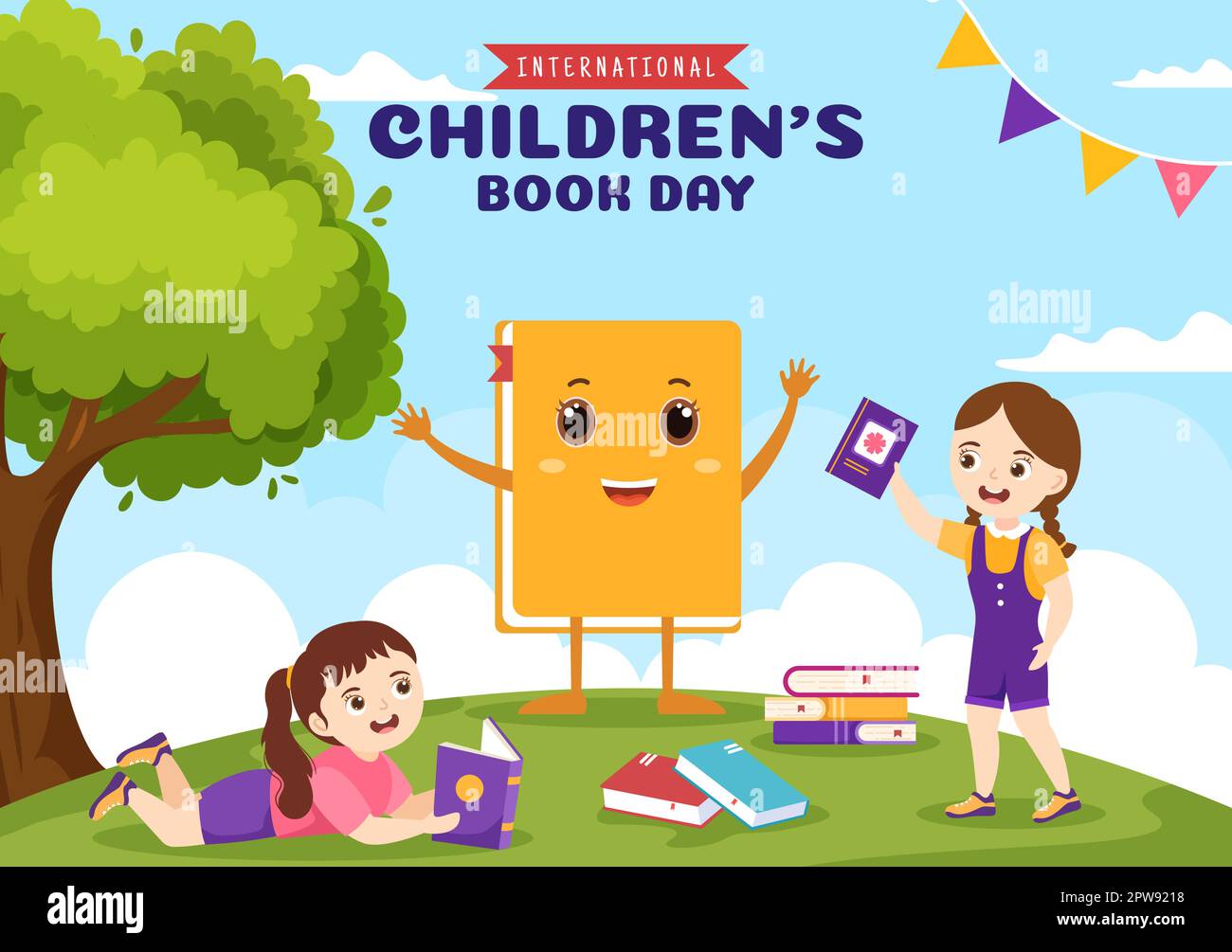 International Children's Book Day on April 2 Illustration with Kids ...