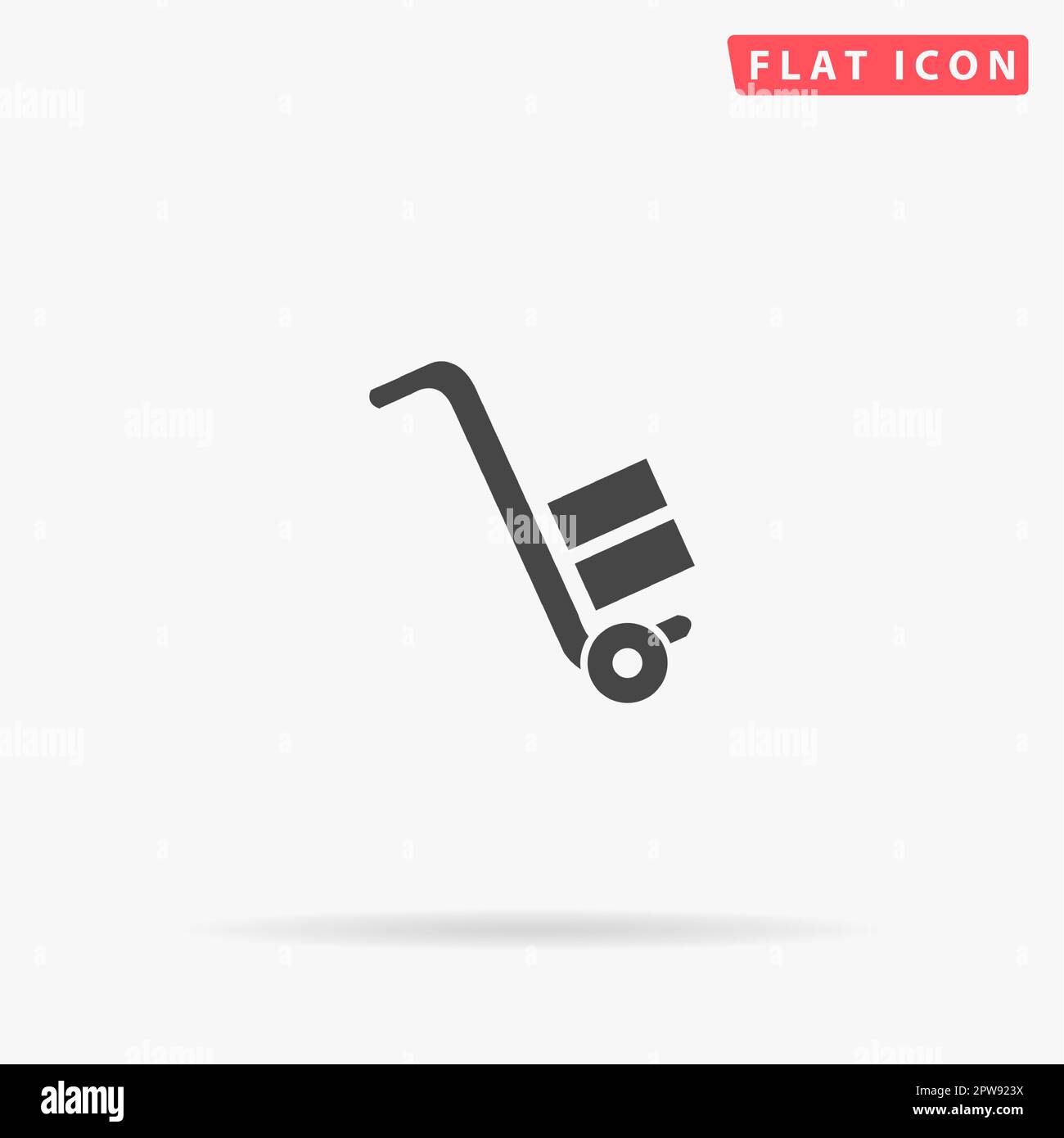 Manual loader. Simple flat black symbol with shadow on white background ...