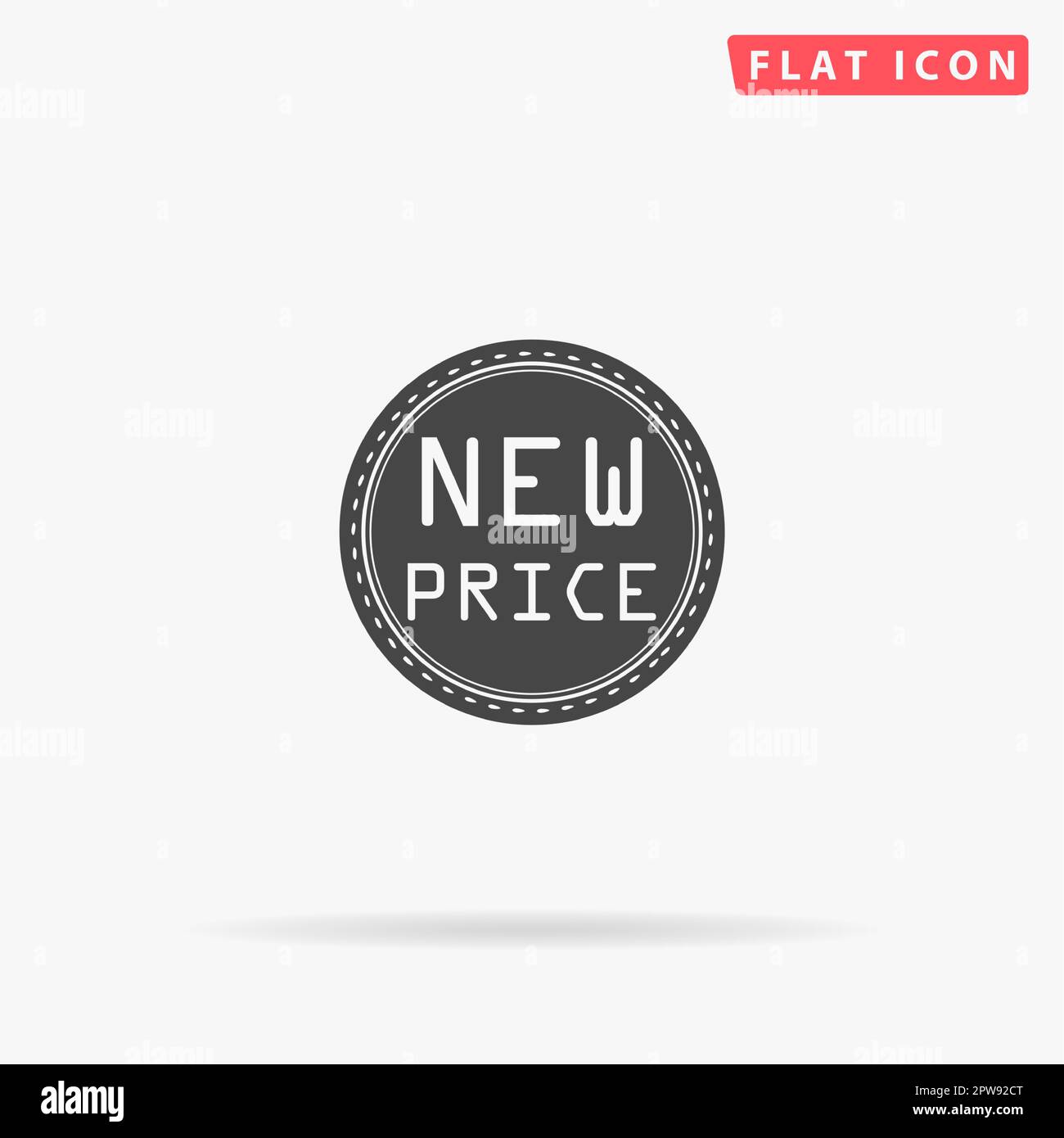 New Price Badge, Label or Sticker. Simple flat black symbol with shadow ...