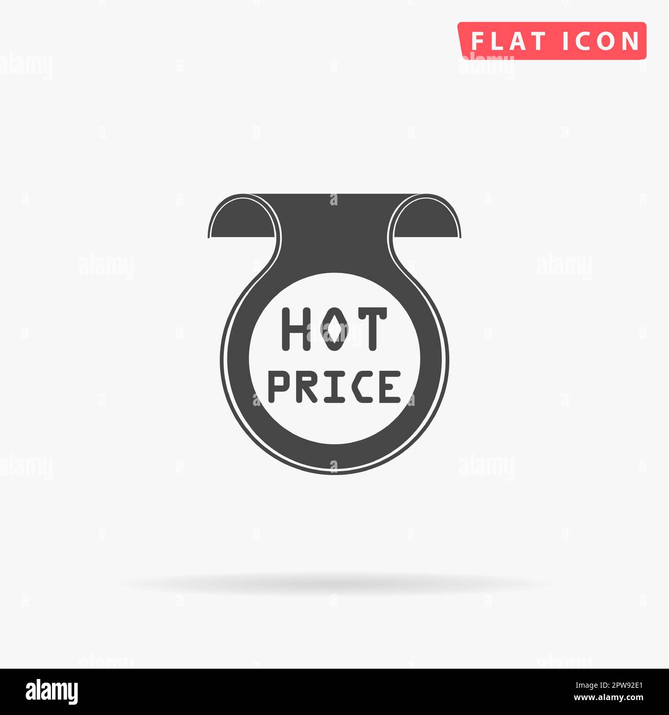 Hot price sticker, Badge, Label. Simple flat black symbol with shadow ...