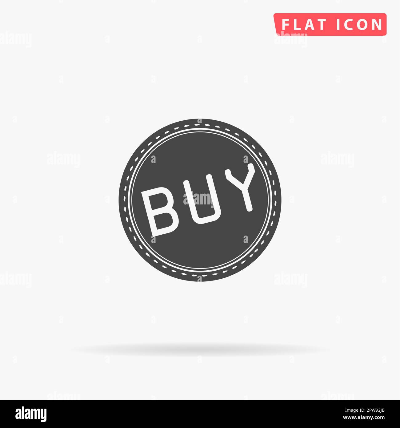 Buy Badge, Label or Sticker. Simple flat black symbol with shadow on ...