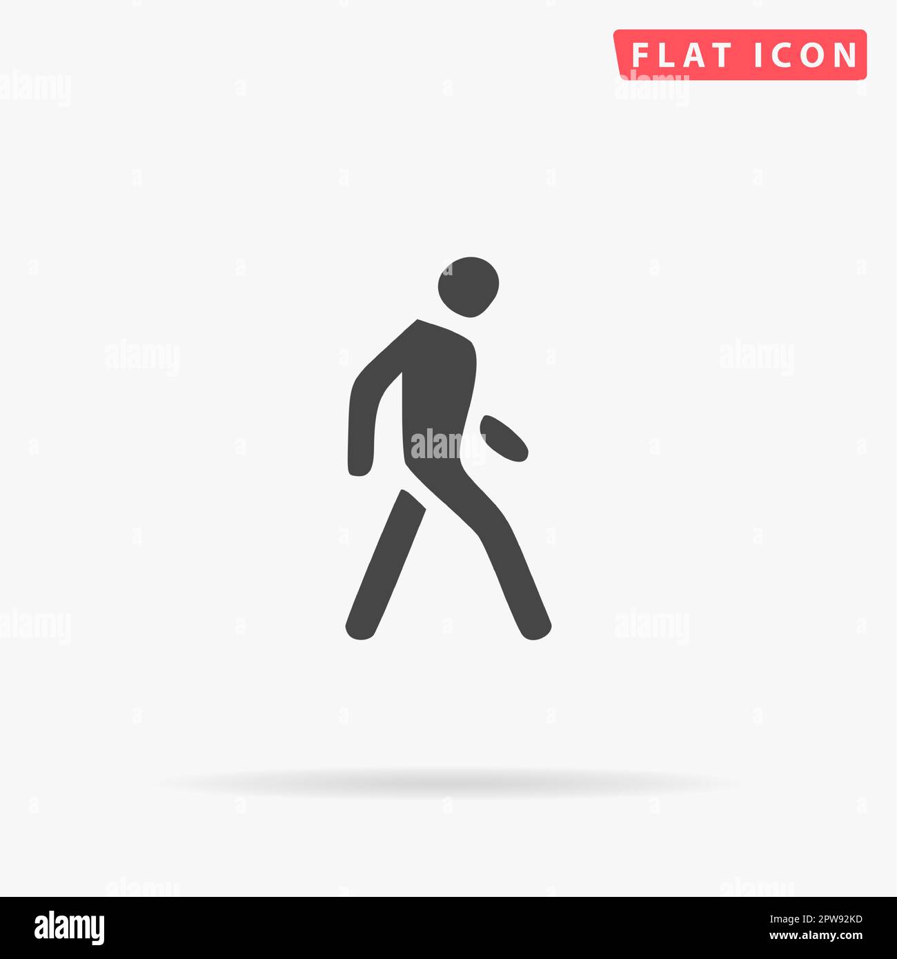 Pedestrian. Simple flat black symbol with shadow on white background ...