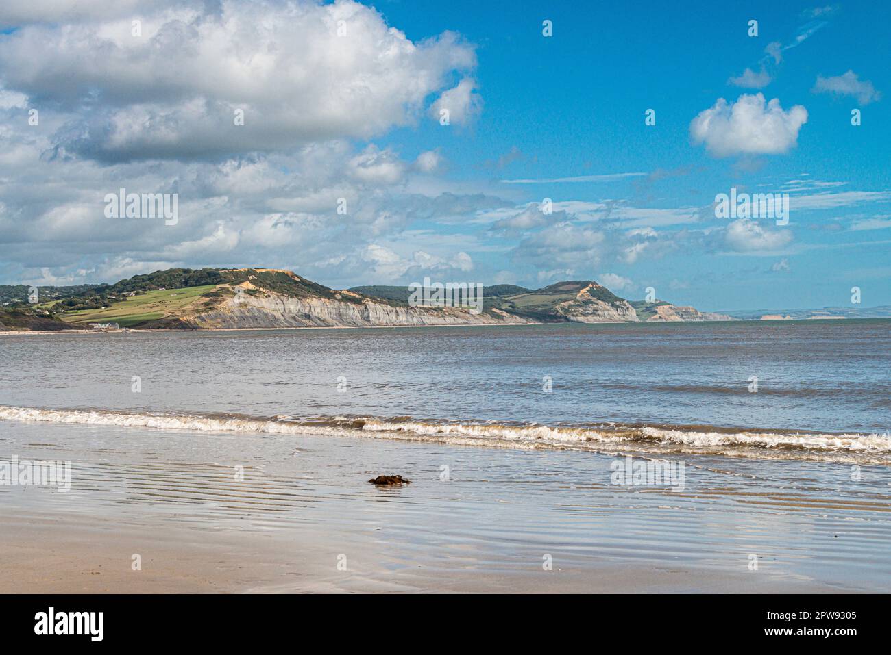 The Jurassic coast viewed from East Cliff Beach in Lyme Regis ...