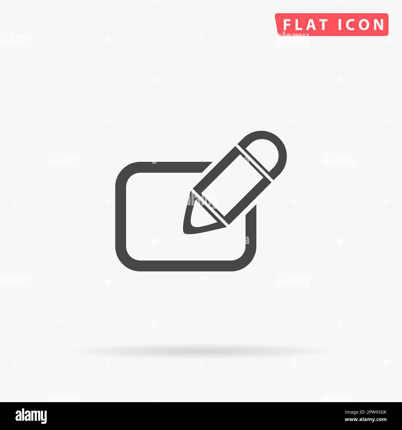 Registration. Simple flat black symbol with shadow on white background ...