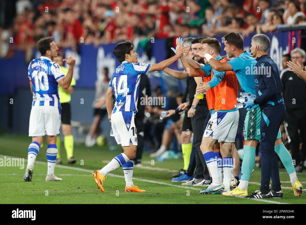 Pamplona, Spain. 28th Apr, 2023. Takefusa Kubo (Sociedad) Football ...