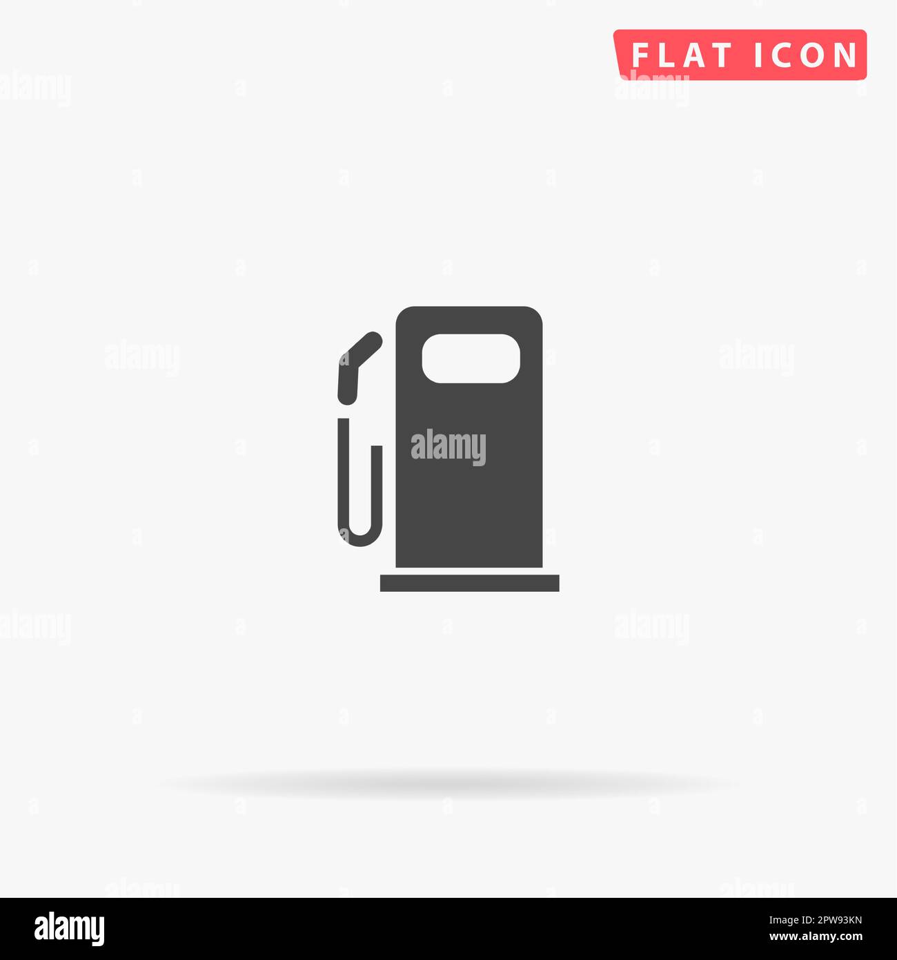 Fuel. Simple flat black symbol with shadow on white background. Vector ...
