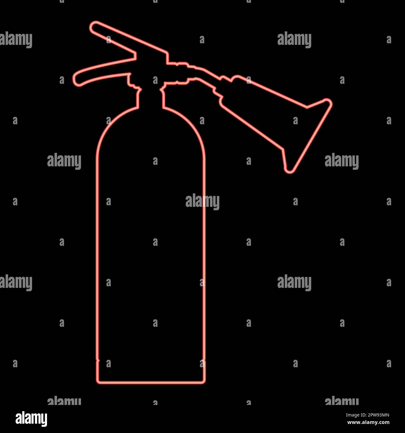 Neon fire extinguisher red color vector illustration image flat style ...