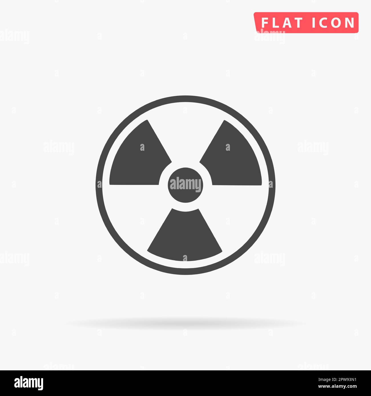 Radiation Simple flat black symbol with shadow on white background ...