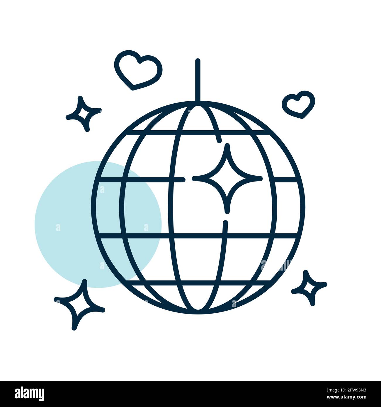 Disco ball, Party element isolated vector icon Stock Vector Image & Art ...