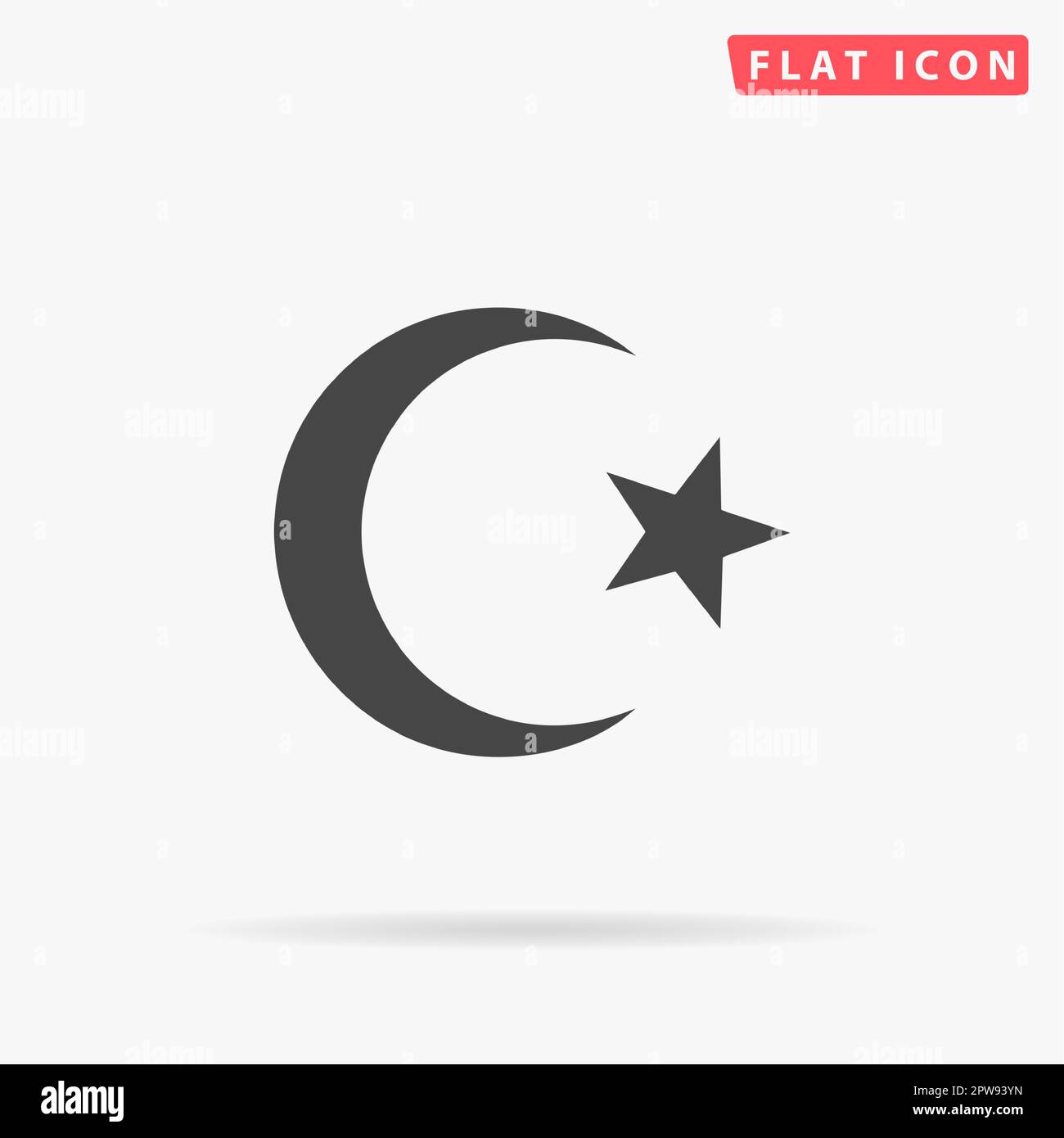 Islam symbol. Simple flat black symbol with shadow on white background ...