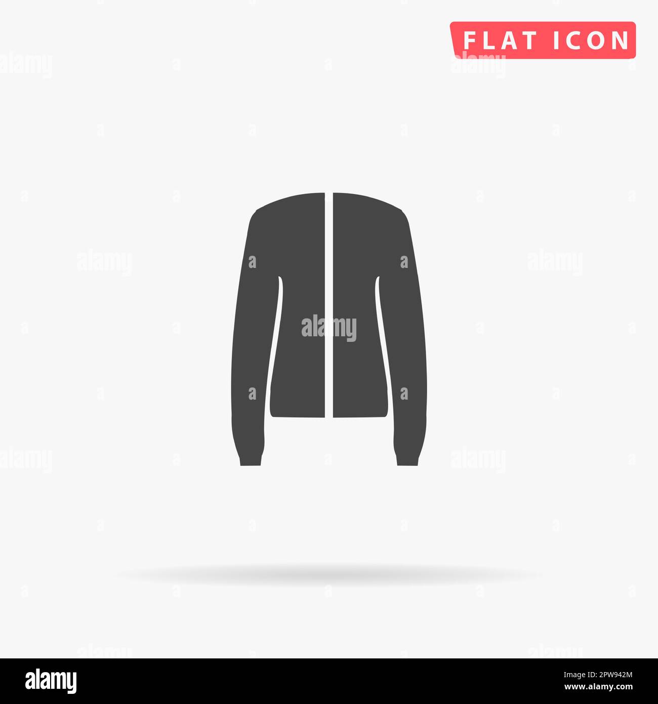 Jacket. Simple flat black symbol with shadow on white background ...