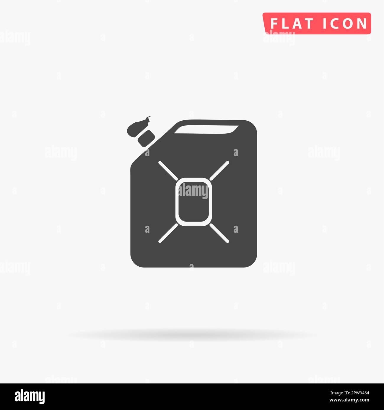 Jerrycan oil. Simple flat black symbol with shadow on white background ...