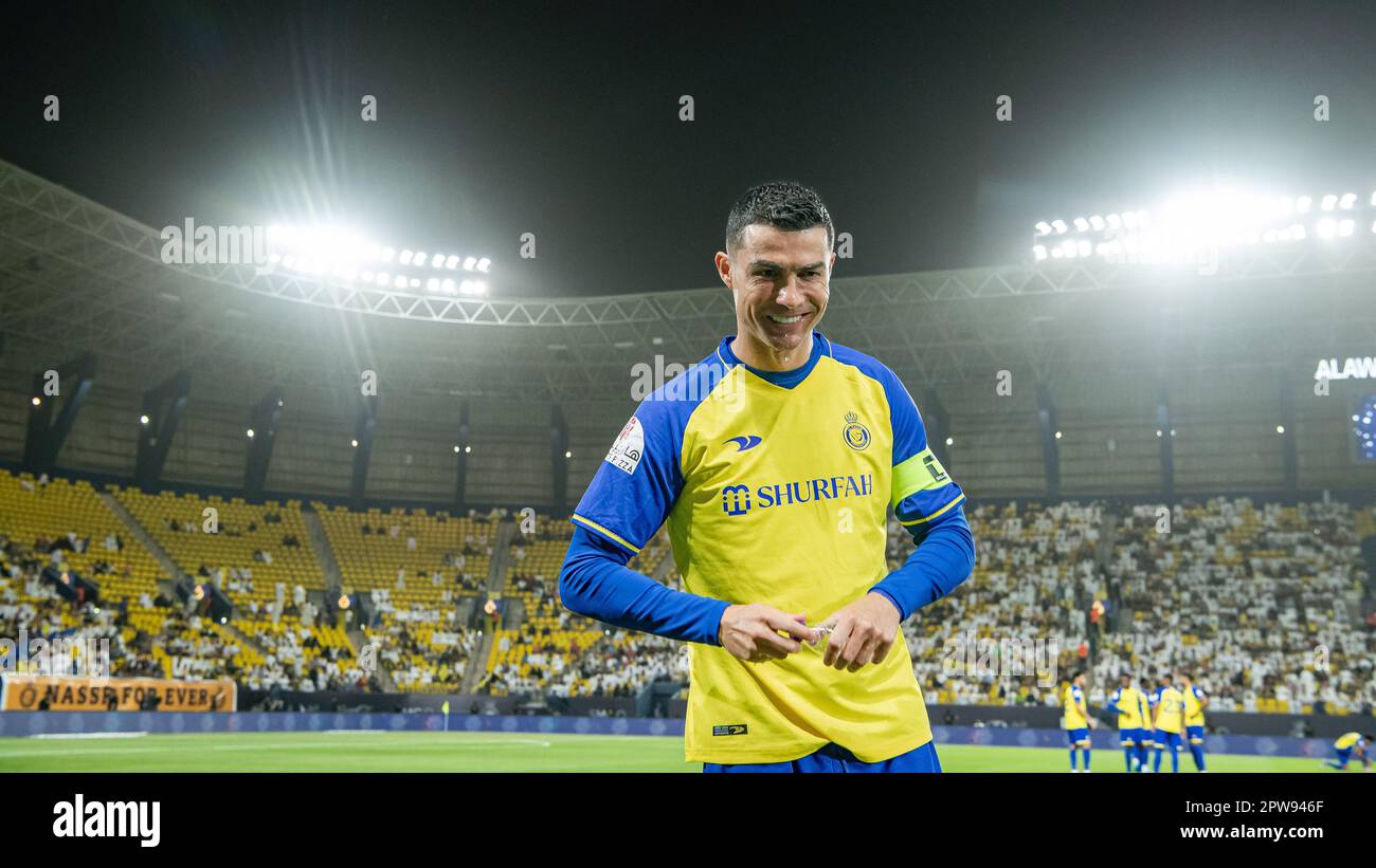 Cristiano Ronaldo of Al-Nassr FC smiles prior their SAFF Roshn Saudi ...