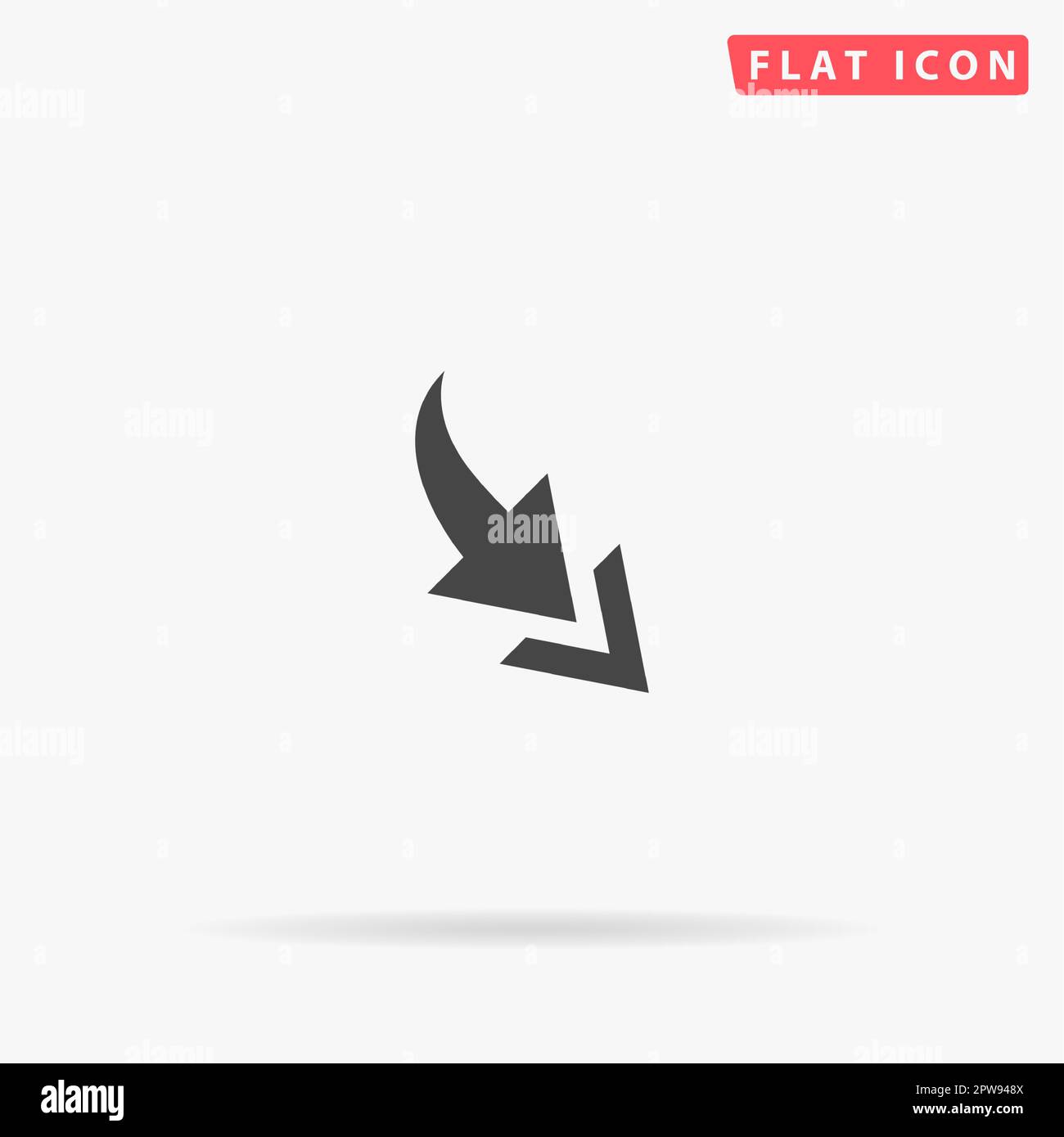 Arrow one by one. Simple flat black symbol with shadow on white ...