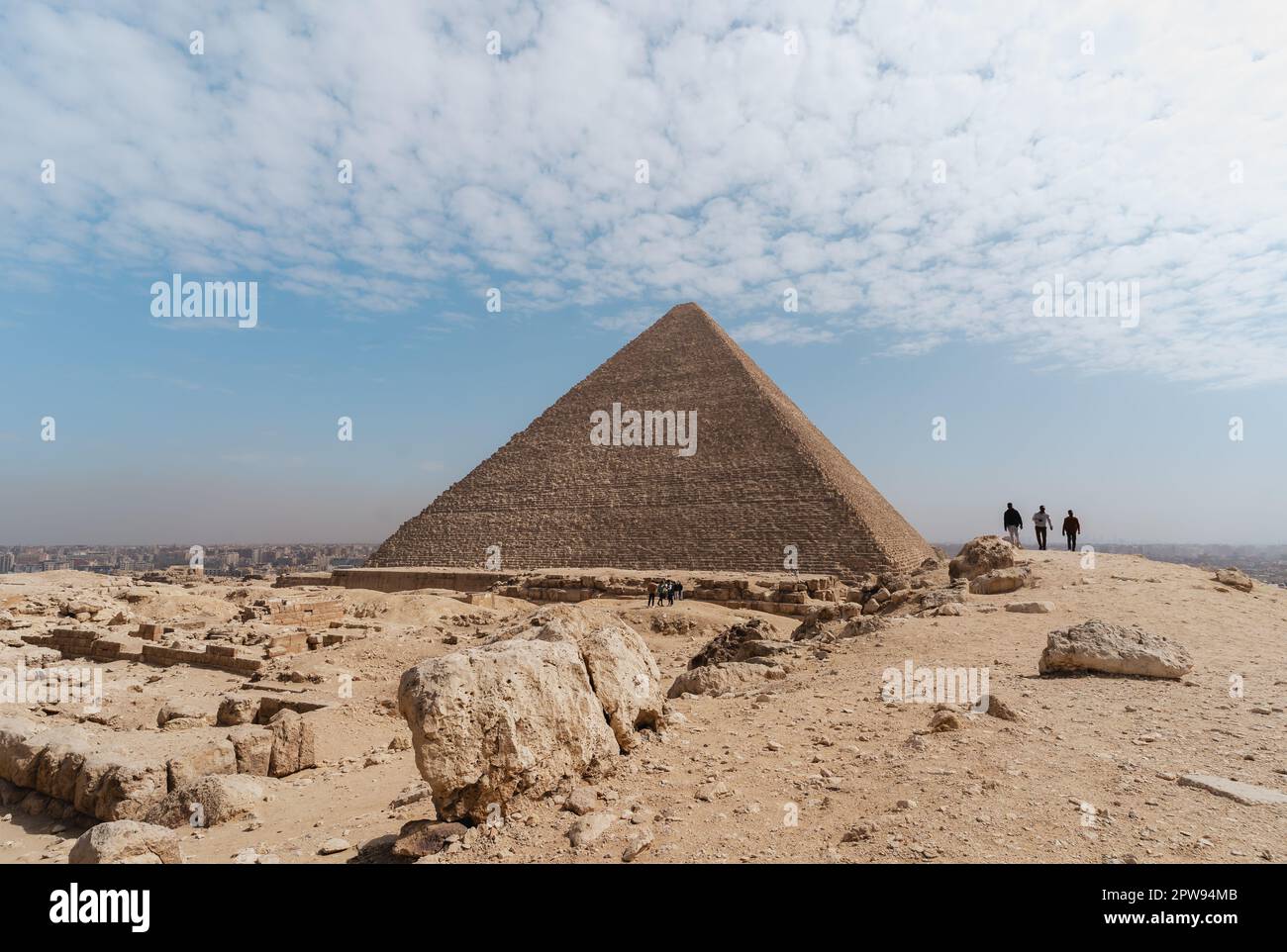 Keops pyramid landscape with a blue sky. Cairo. Egypt Stock Photo - Alamy