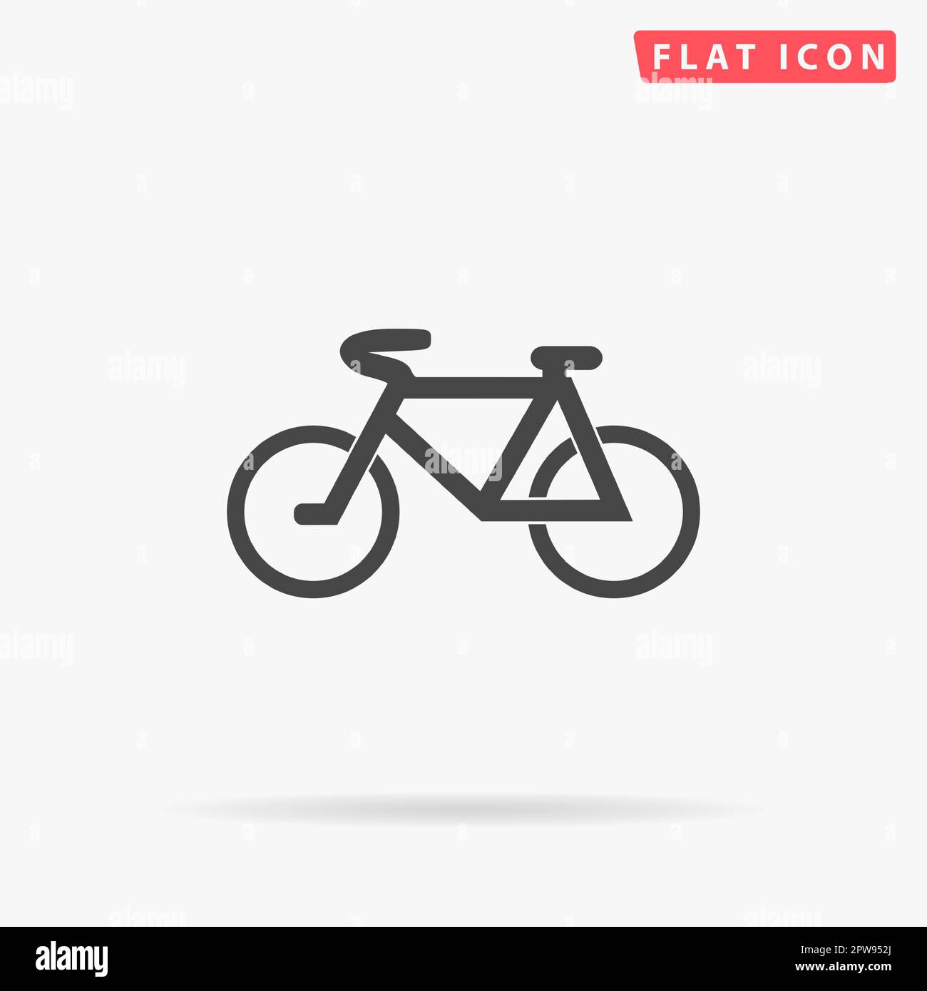 Mountain bike. Simple flat black symbol with shadow on white background ...