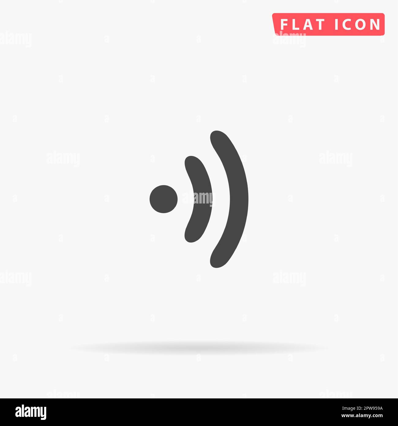 Wireless. Simple flat black symbol with shadow on white background ...